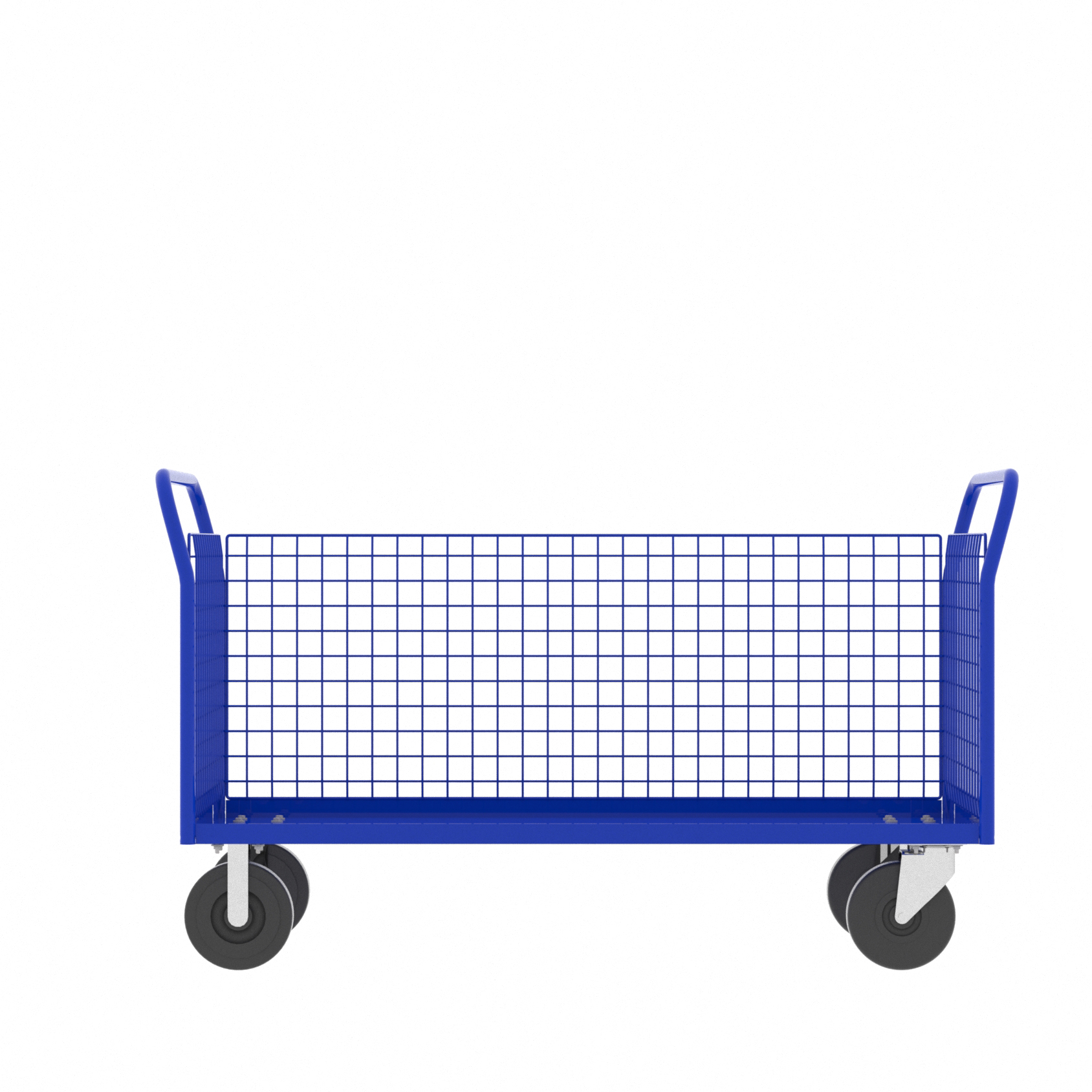 3-Sided Platform Cage Cart, 60x30", Blue - Valley Craft