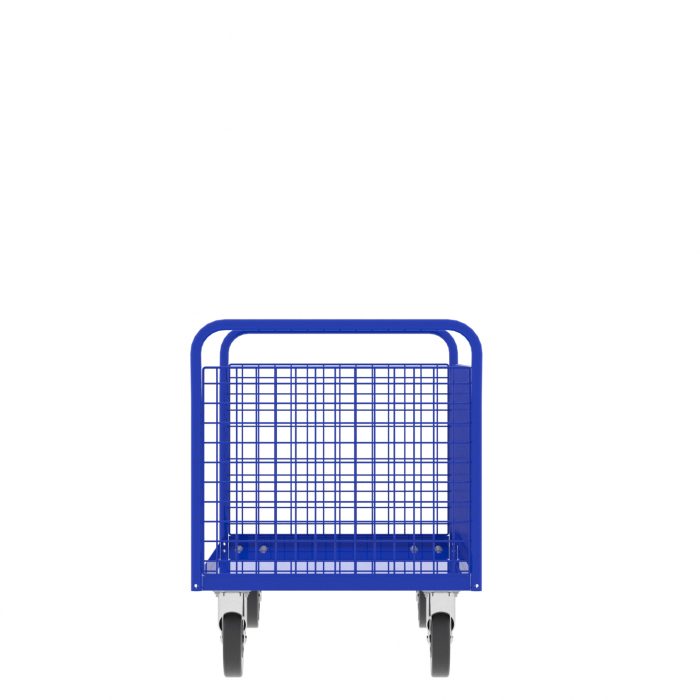 3-Sided Platform Cage Cart, 60x30", Blue - Valley Craft