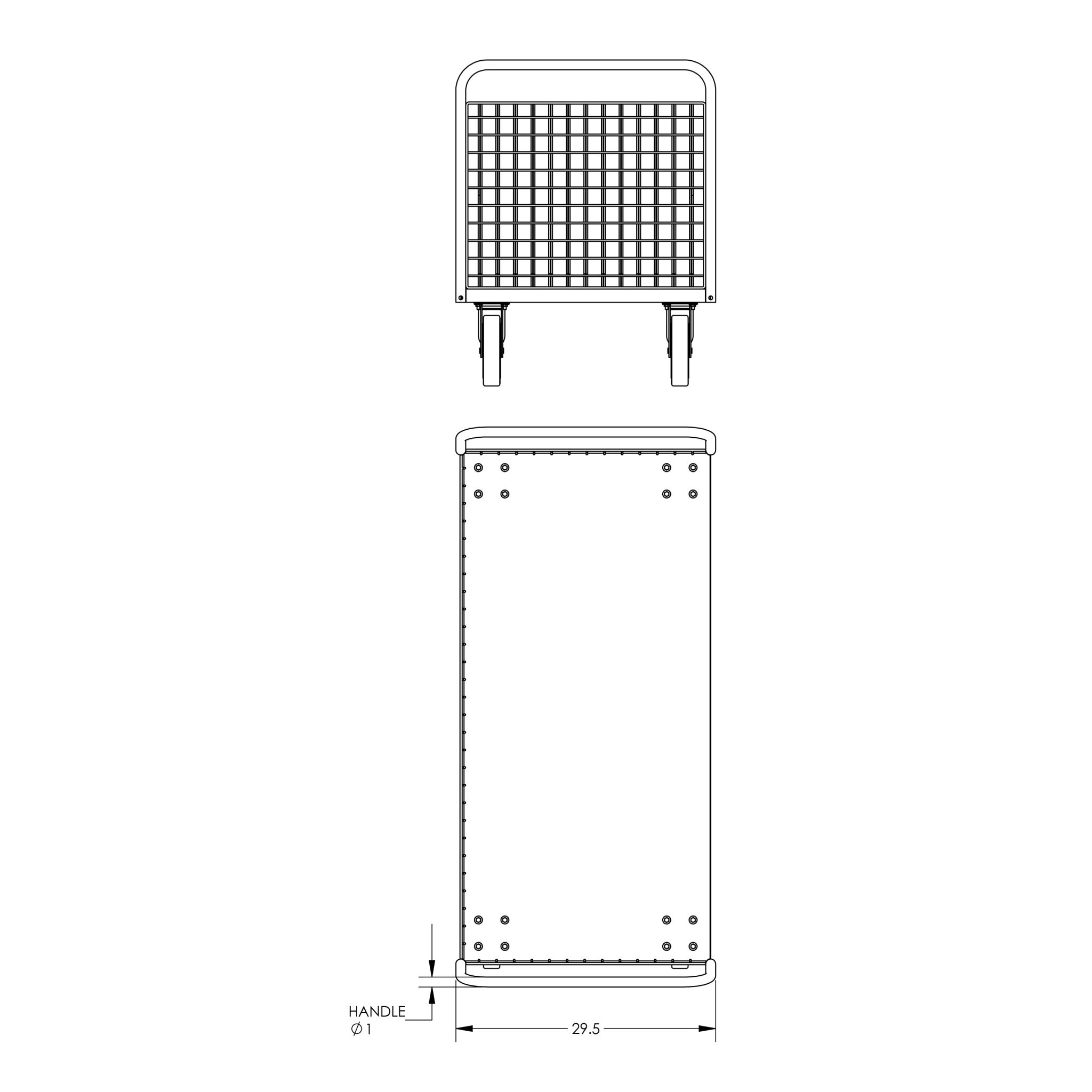 3-Sided Platform Cage Cart, 60x30", Gray - Valley Craft