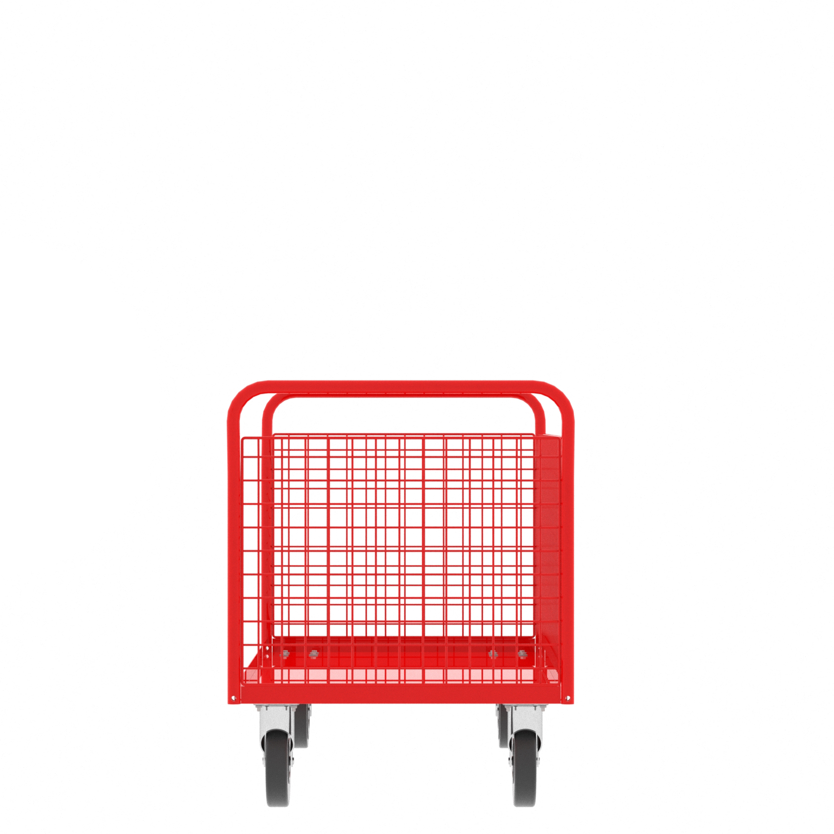 3-Sided Platform Cage Cart, 60x30", Red - Valley Craft