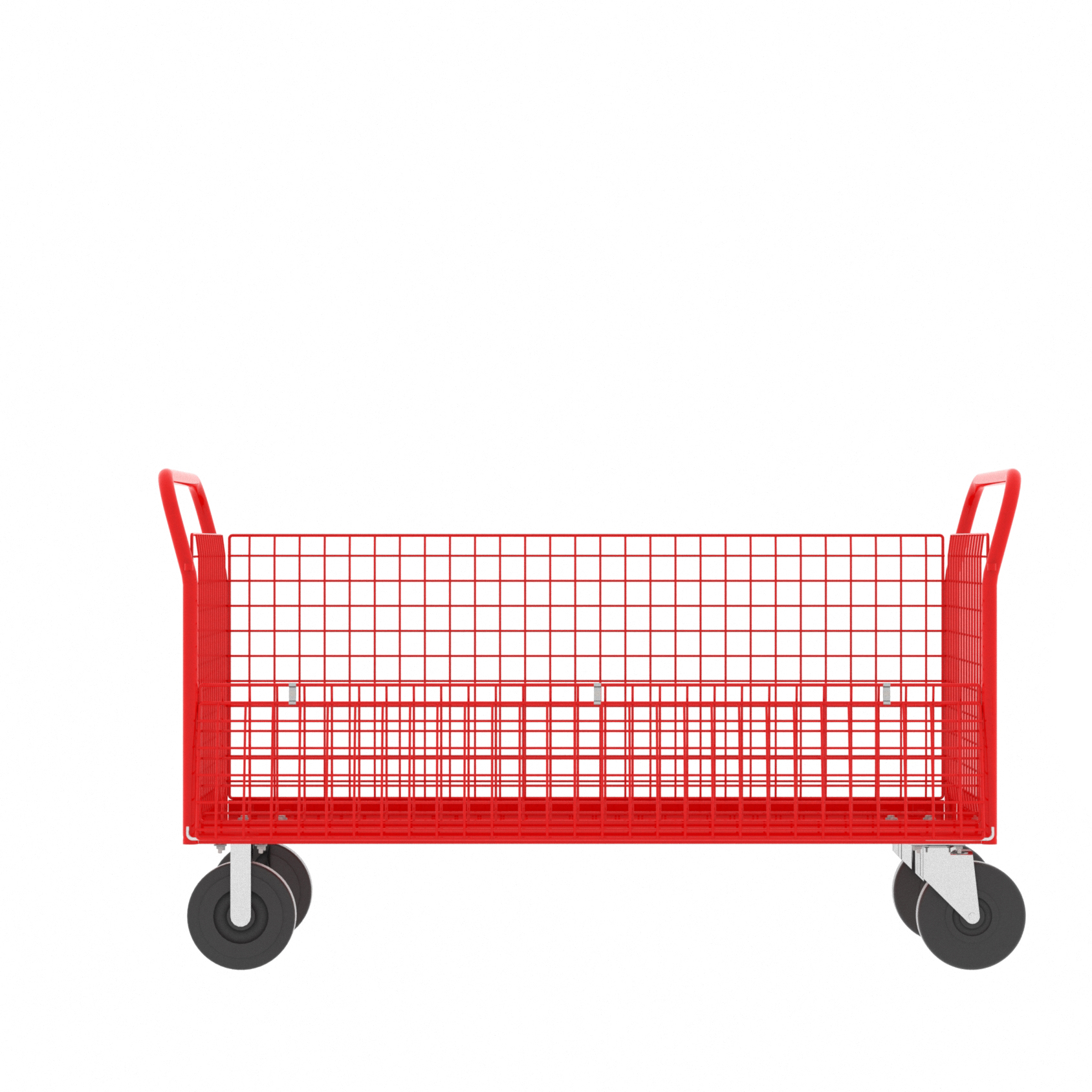 4-Sided Platform Cage Cart, 60x30", Red - Valley Craft