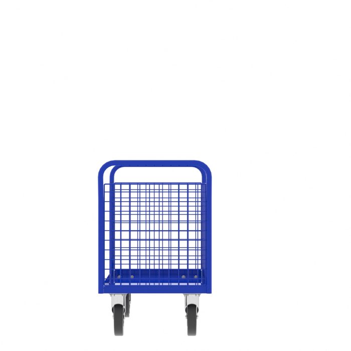 3-Sided Platform Cage Cart, 48x24", Blue - Valley Craft