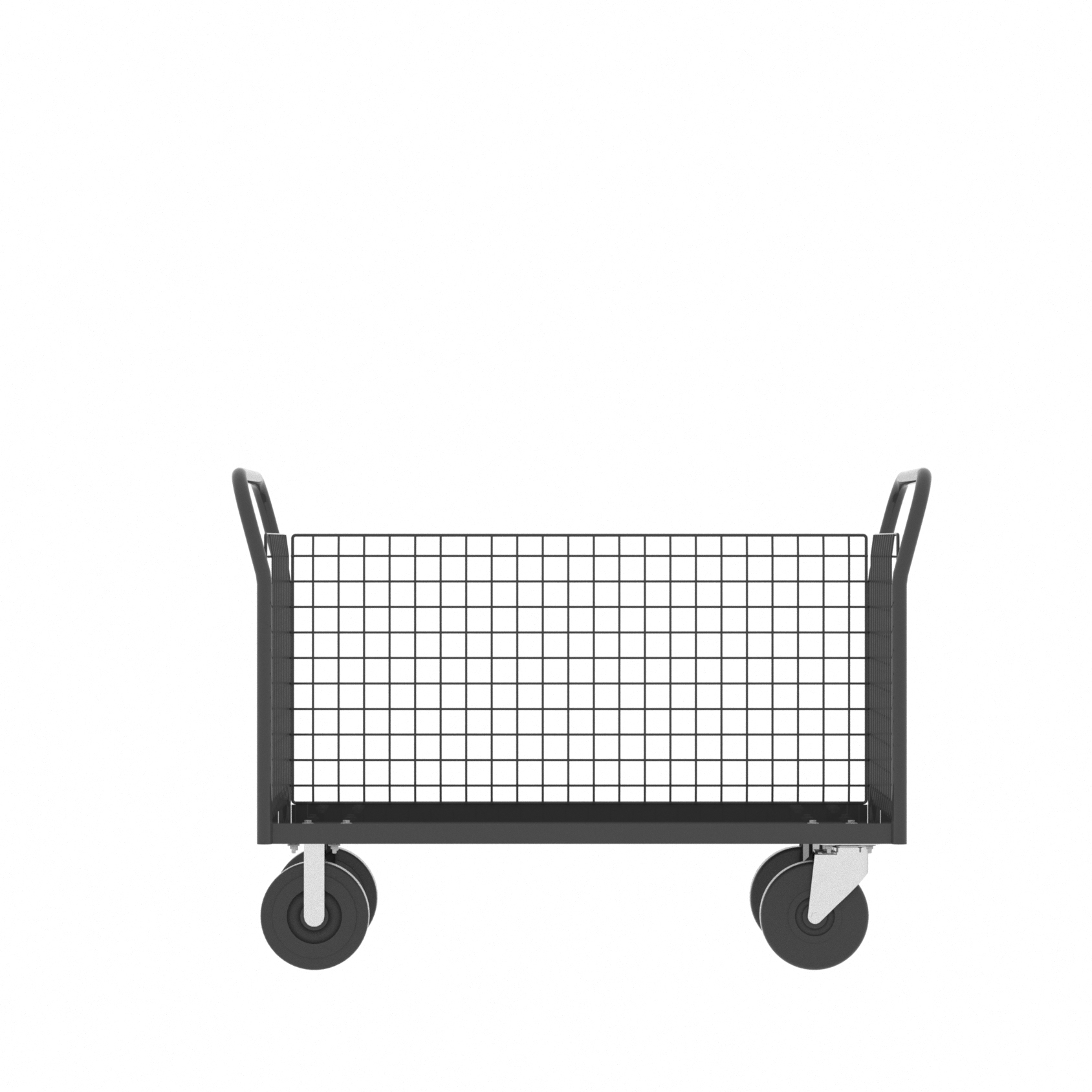 3-Sided Platform Cage Cart, 48x24", Gray - Valley Craft