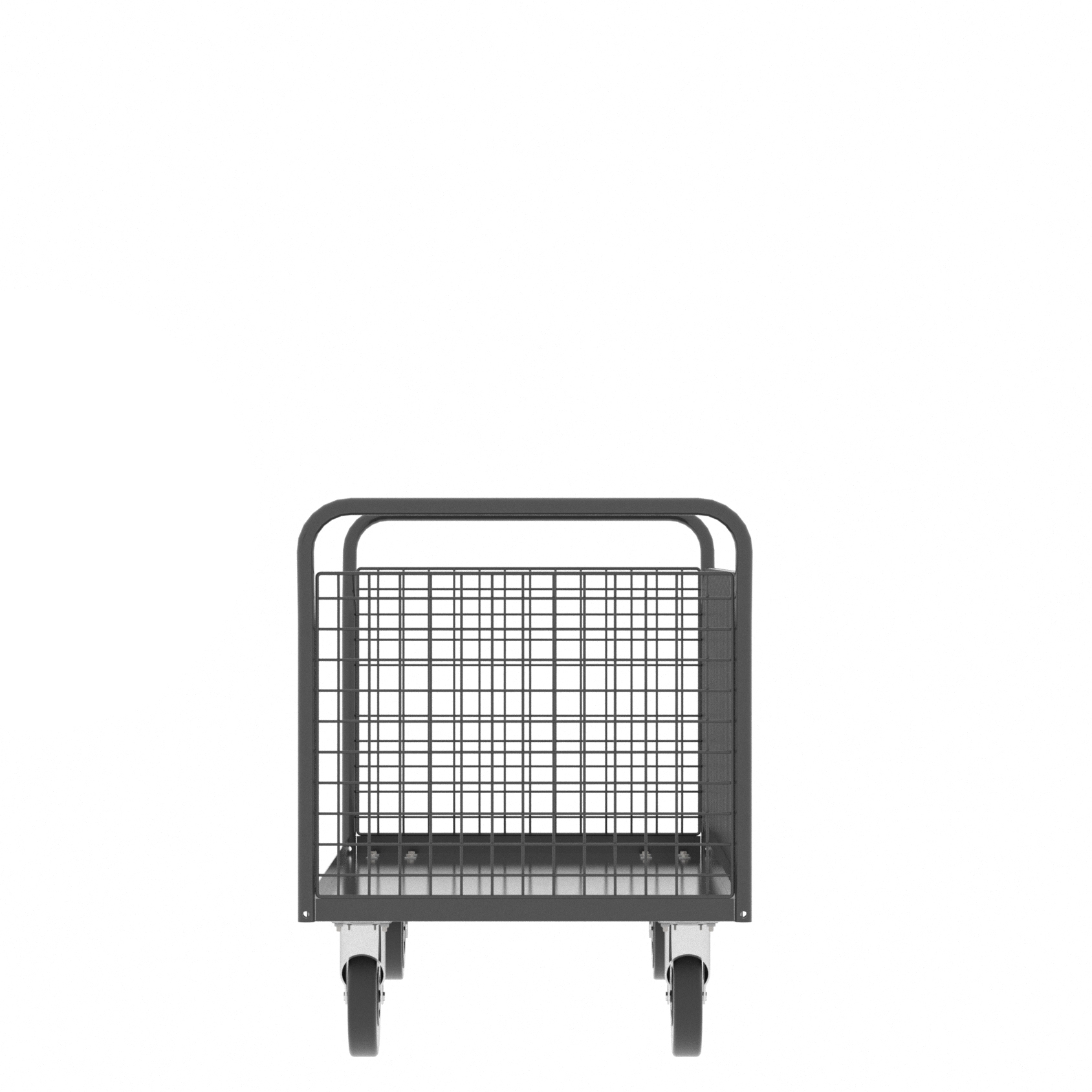 3-Sided Platform Cage Cart, 48x24", Gray - Valley Craft