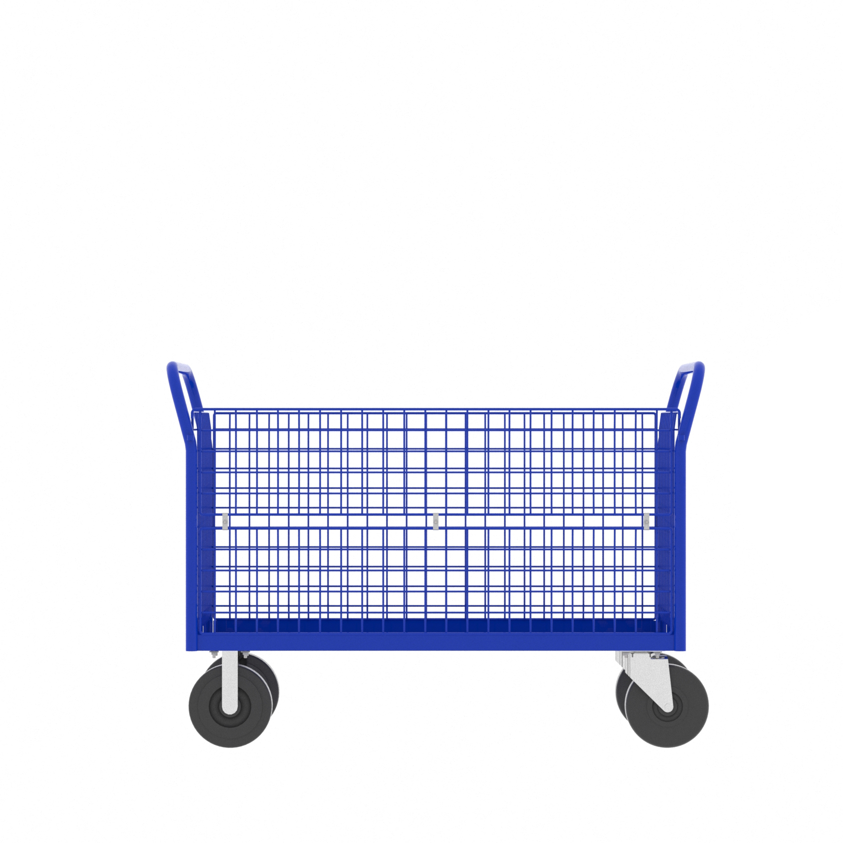 4-Sided Platform Cage Cart, 48x24", Blue - Valley Craft