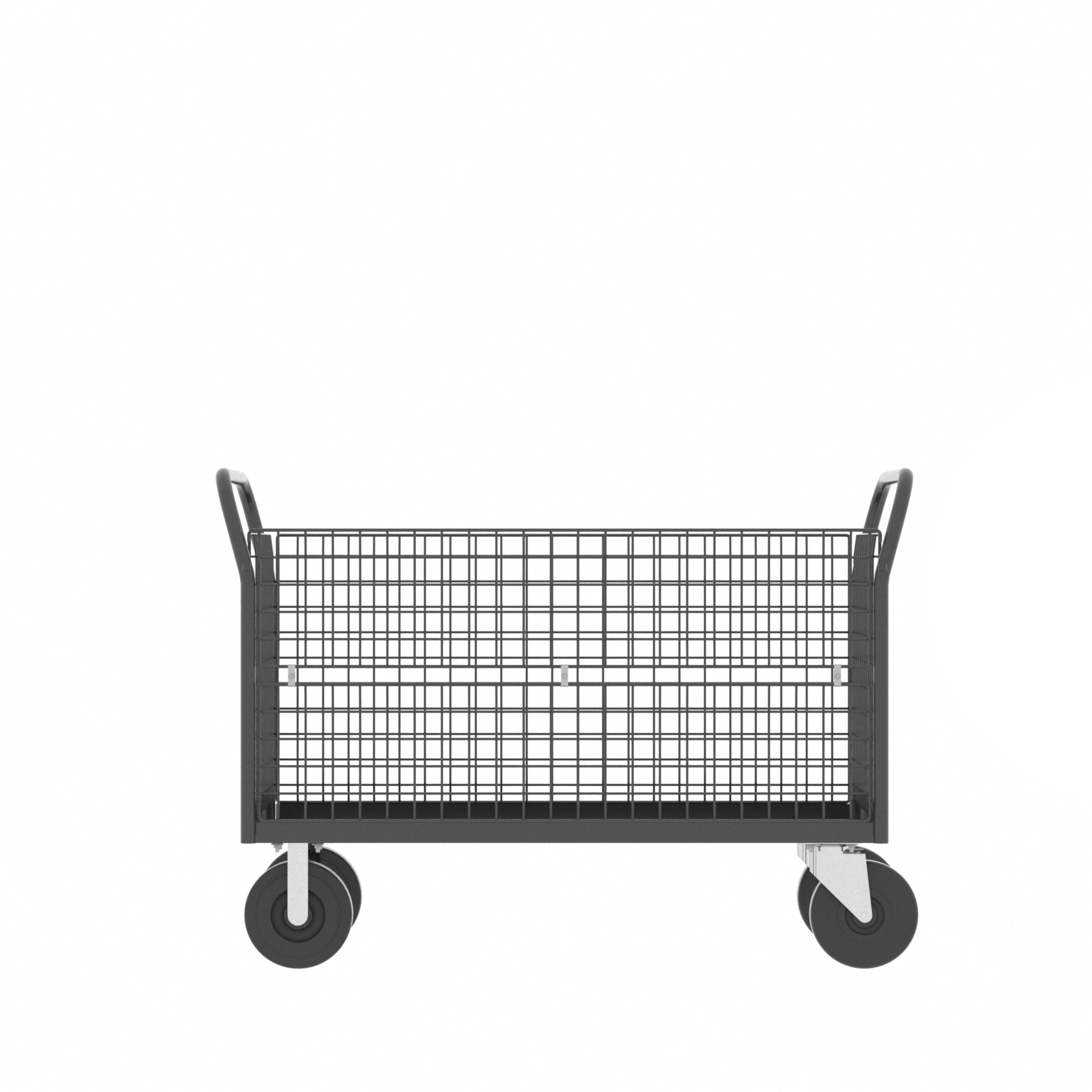 4-Sided Platform Cage Cart, 48x24", Gray - Valley Craft