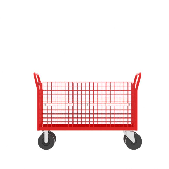 4-Sided Platform Cage Cart, 48x24", Red - Valley Craft