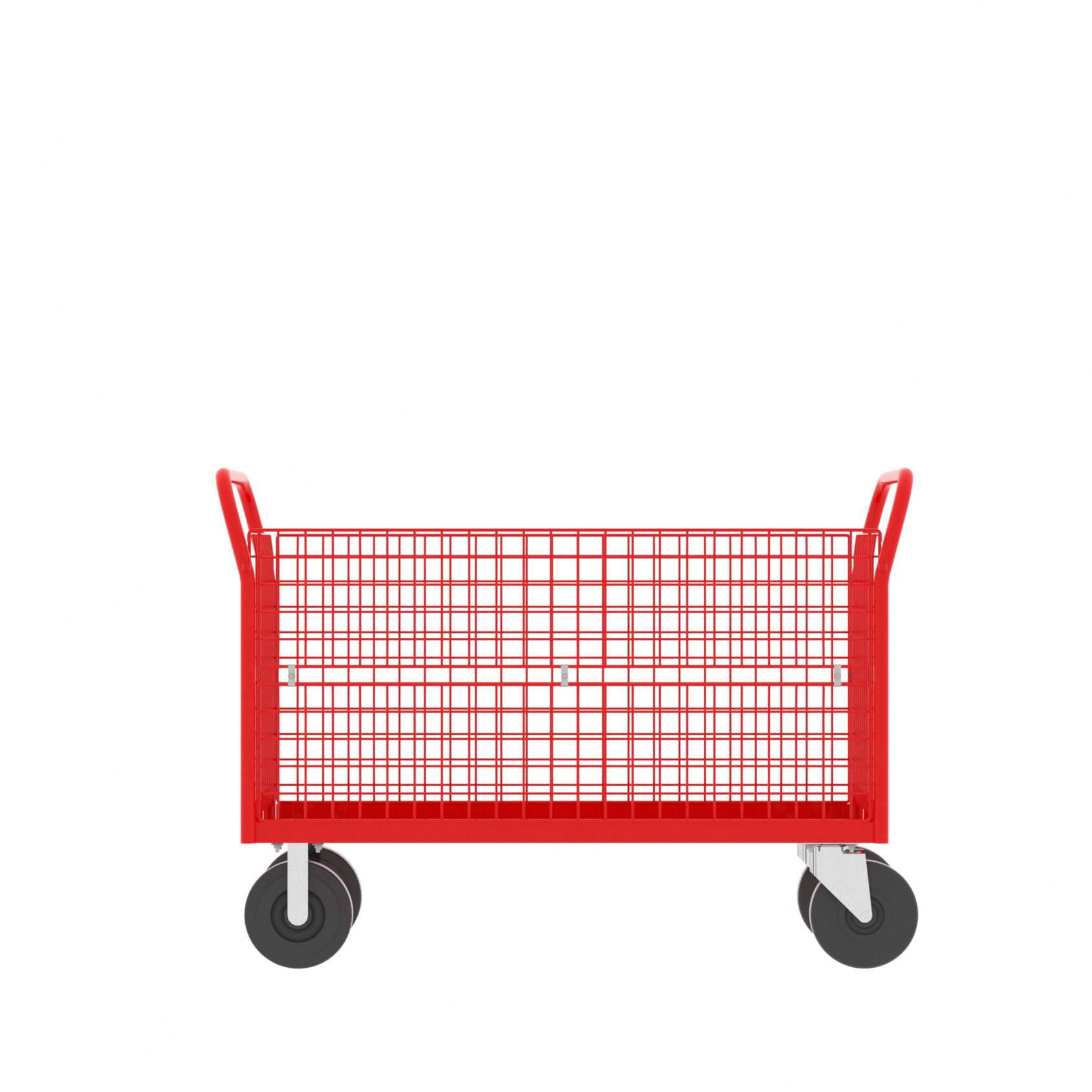 4-Sided Platform Cage Cart, 48x24", Red - Valley Craft