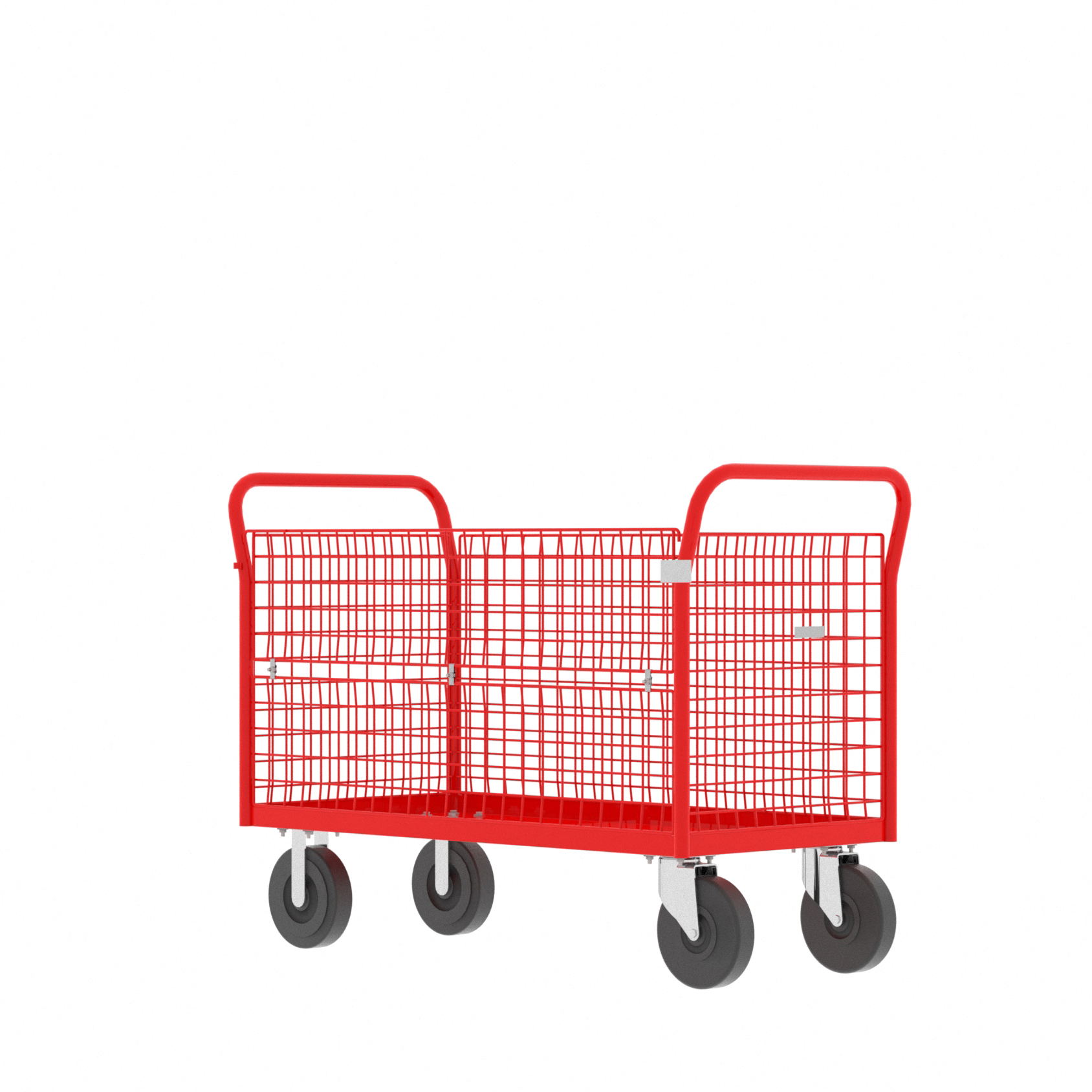 4-Sided Platform Cage Cart, 48x24", Red - Valley Craft