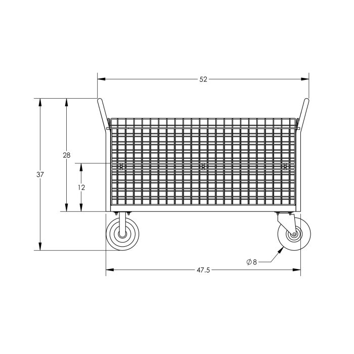 4-Sided Platform Cage Cart, 48x24", Red - Valley Craft
