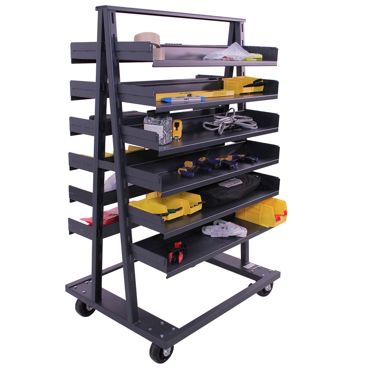 Double-sided Heavy Duty A-Frame Cart, (12) Trays - Valley Craft
