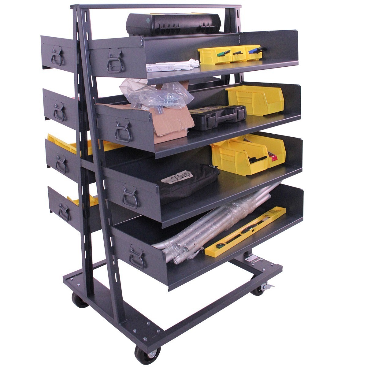 Double-sided Heavy Duty A-Frame Cart, (8) Large Trays - Valley Craft