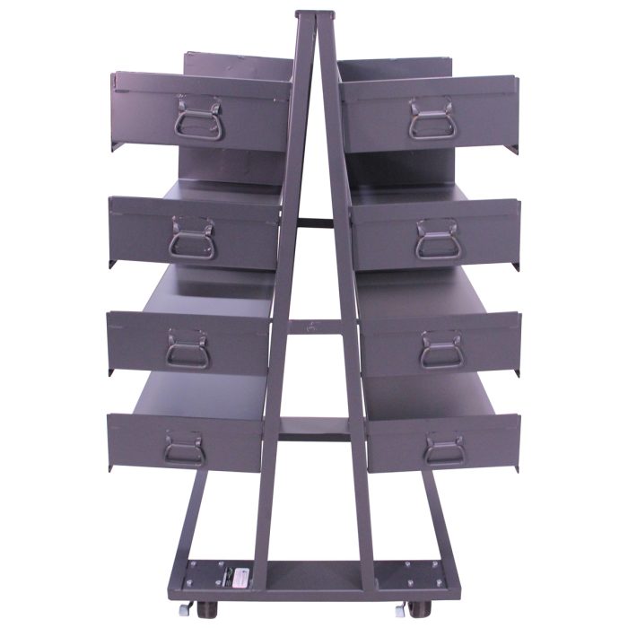 Double-sided Heavy Duty A-Frame Cart, (8) Large Trays - Valley Craft