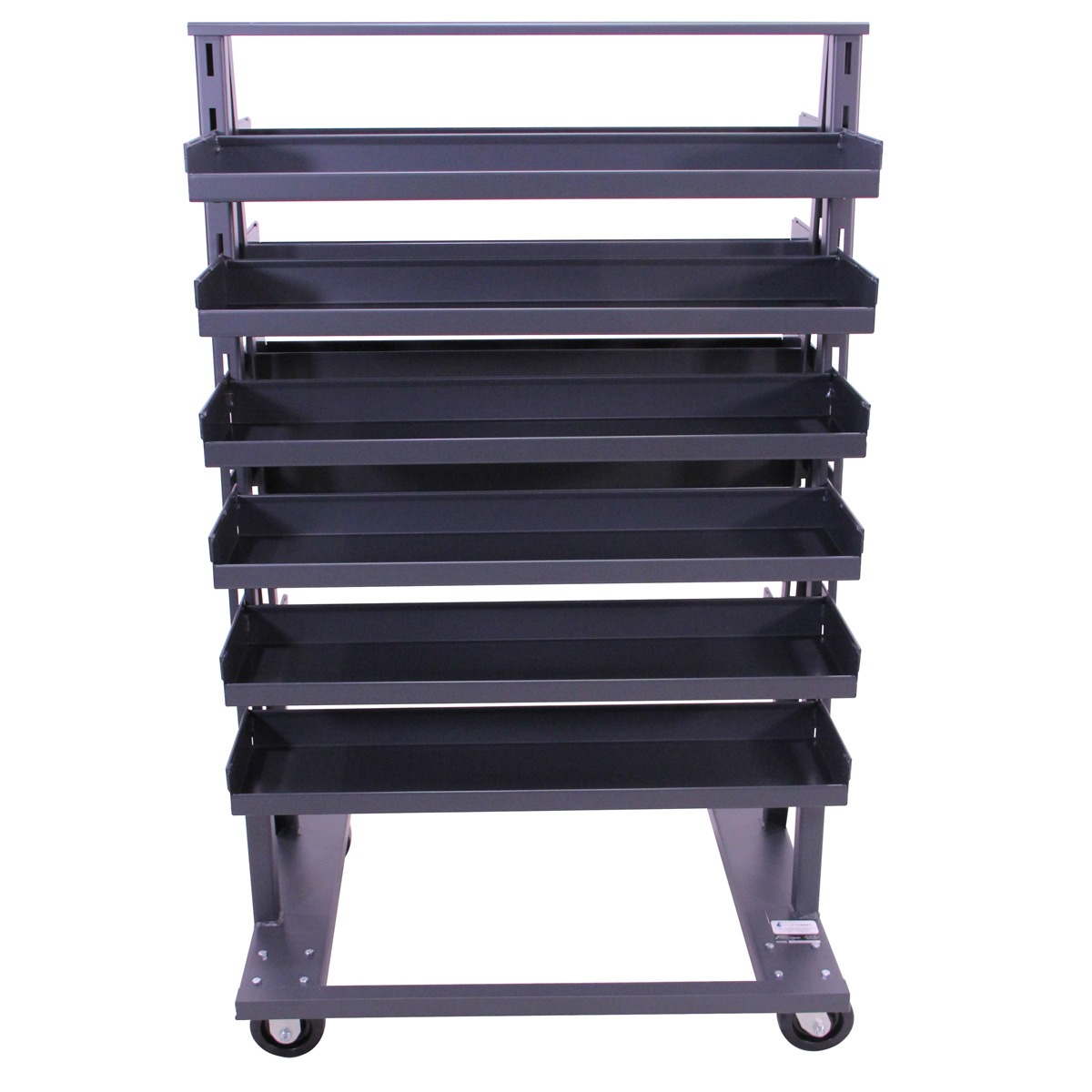 Double-sided Heavy Duty A-Frame Cart, (12) Lipped Trays - Valley Craft