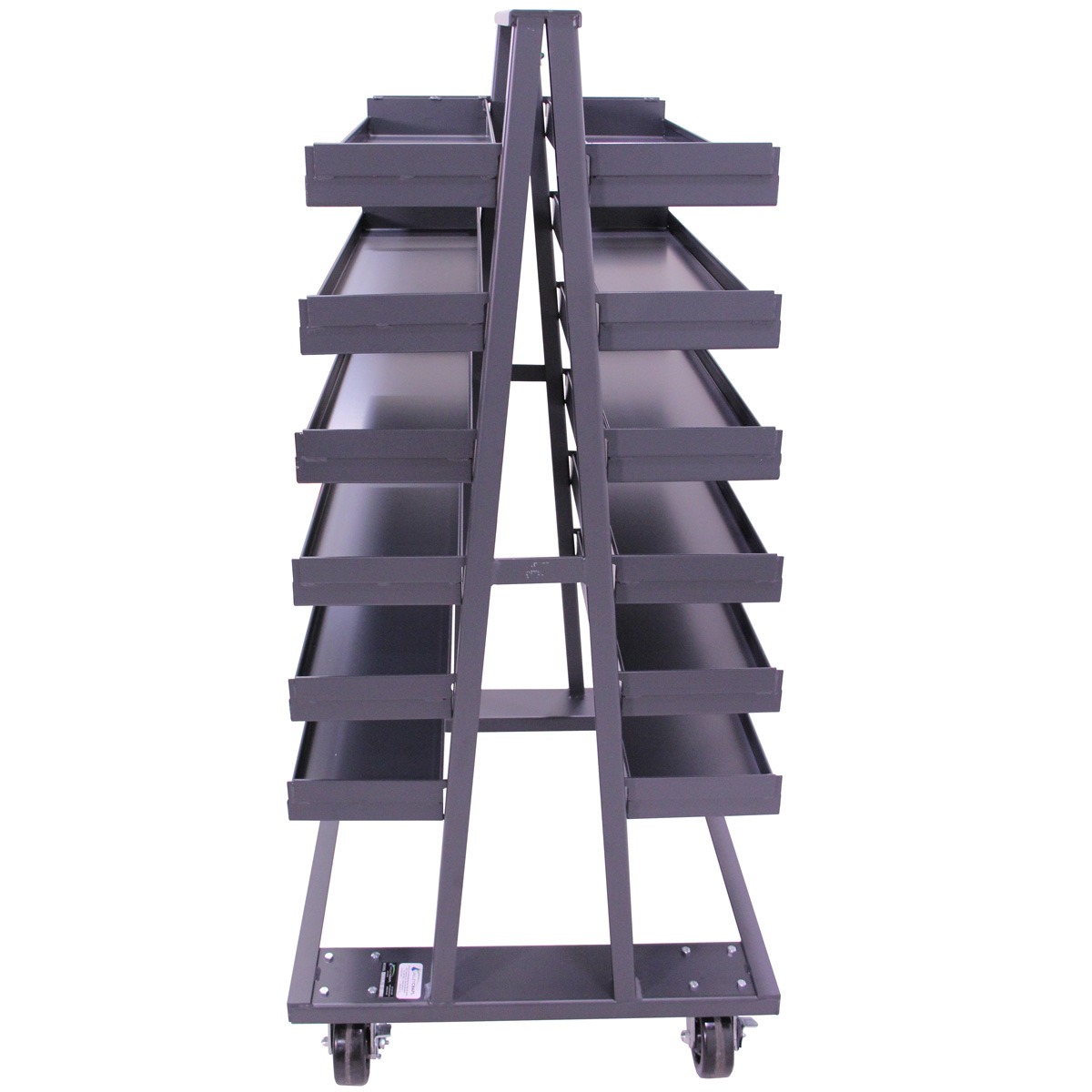 Double-sided Heavy Duty A-Frame Cart, (12) Lipped Trays - Valley Craft