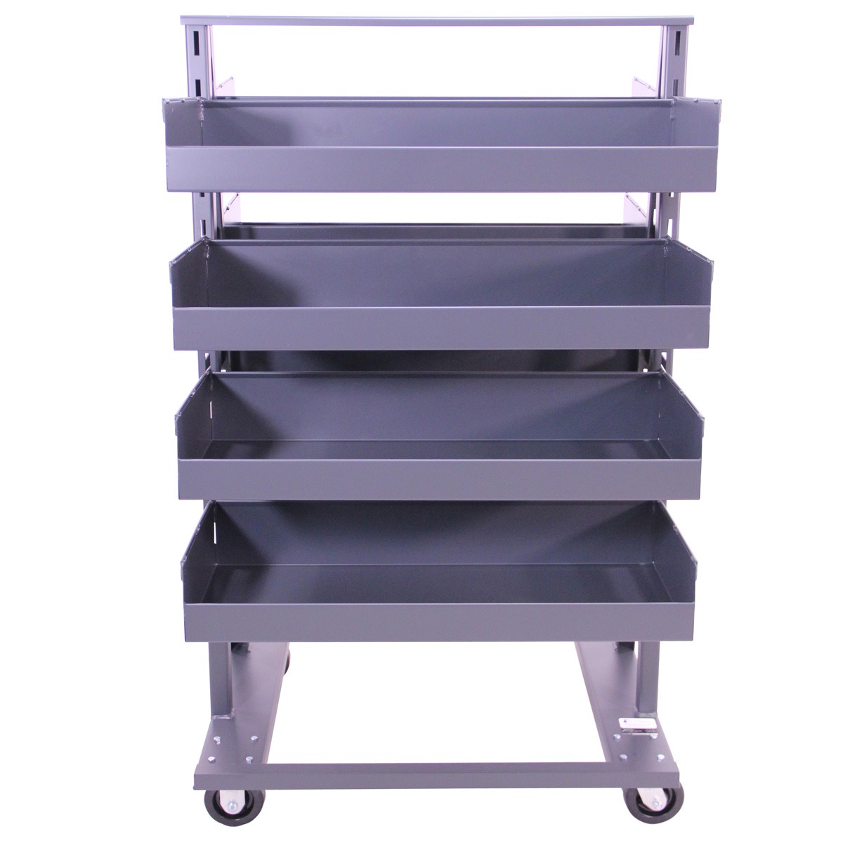 Double-sided Heavy Duty A-Frame Cart, (8) Large Lipped Trays - Valley Craft