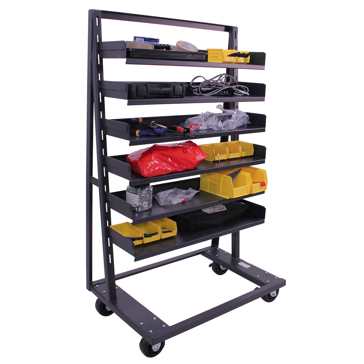 Single-sided Heavy Duty A-Frame Cart, (6) Trays - Valley Craft