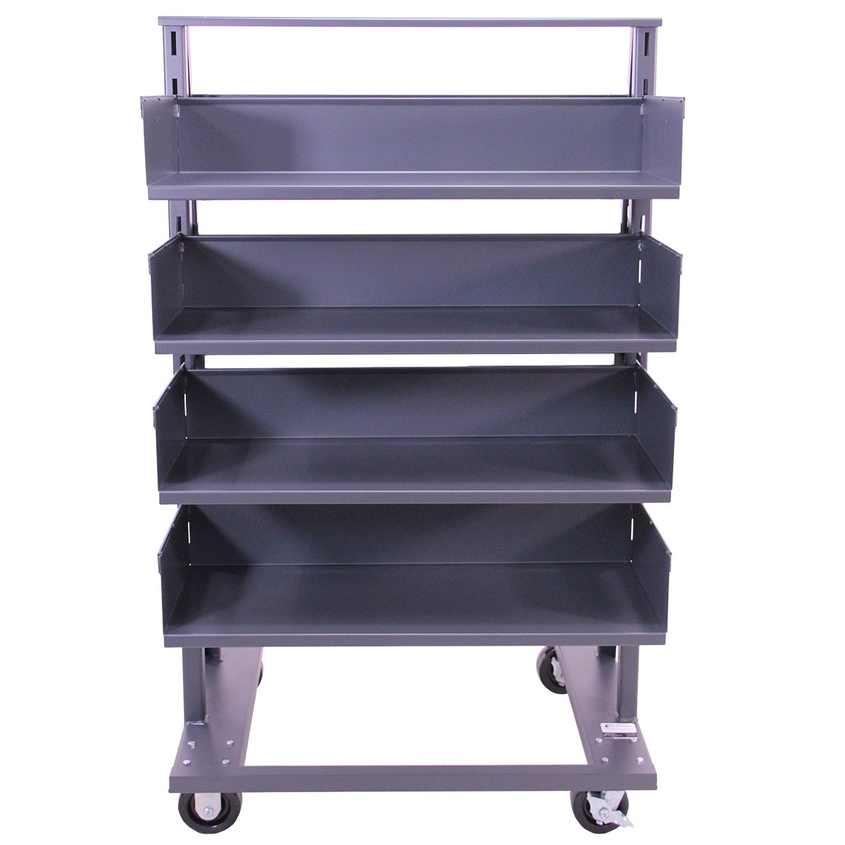 Single-sided Heavy Duty A-Frame Cart, (4) Large Trays - Valley Craft