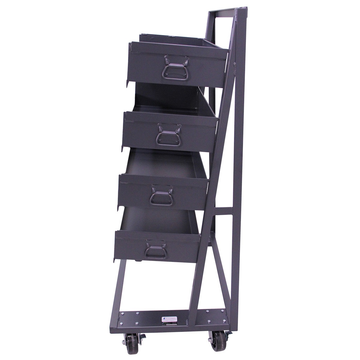 Single-sided Heavy Duty A-Frame Cart, (4) Large Trays - Valley Craft