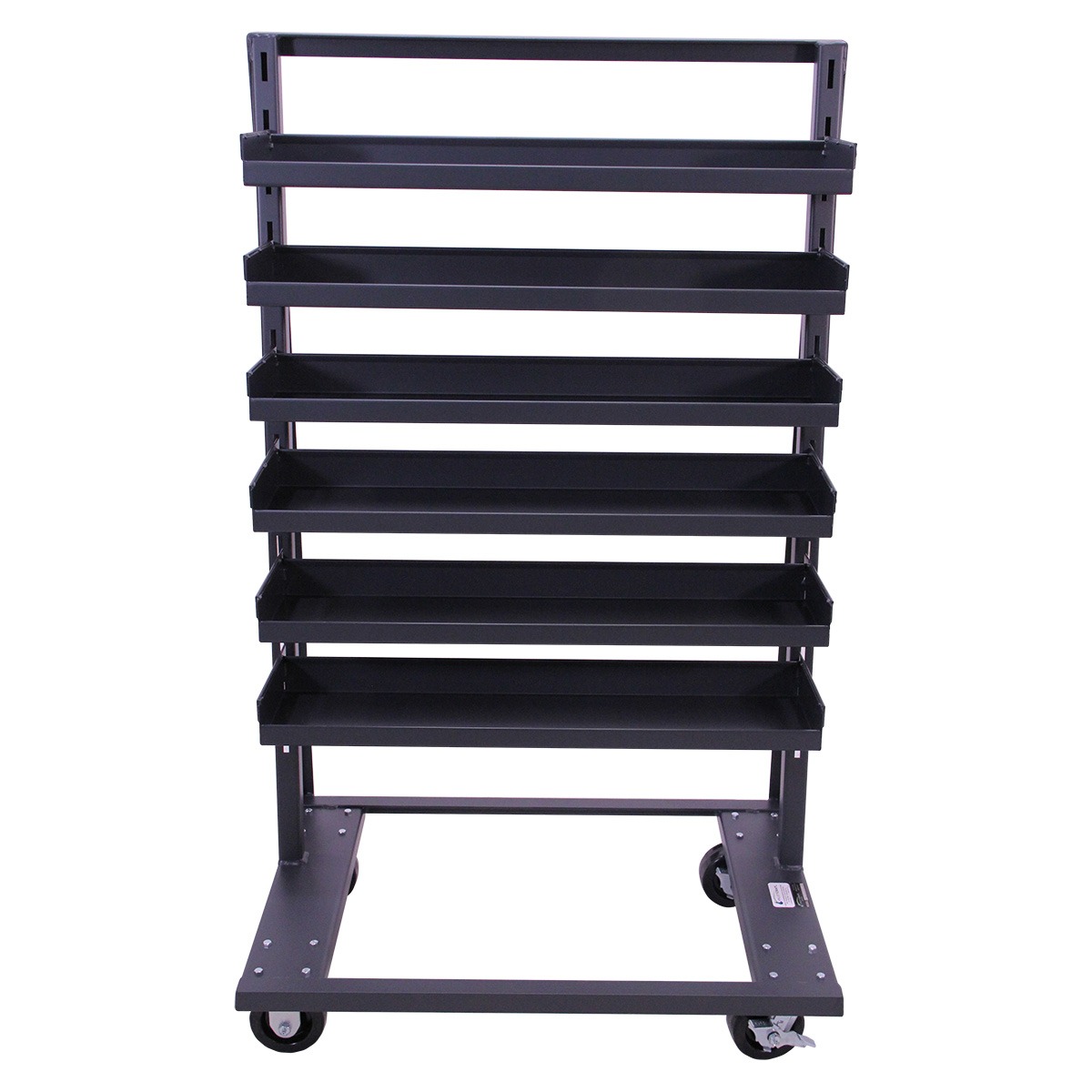 Single-sided Heavy Duty A-Frame Cart, (6) Lipped Trays - Valley Craft