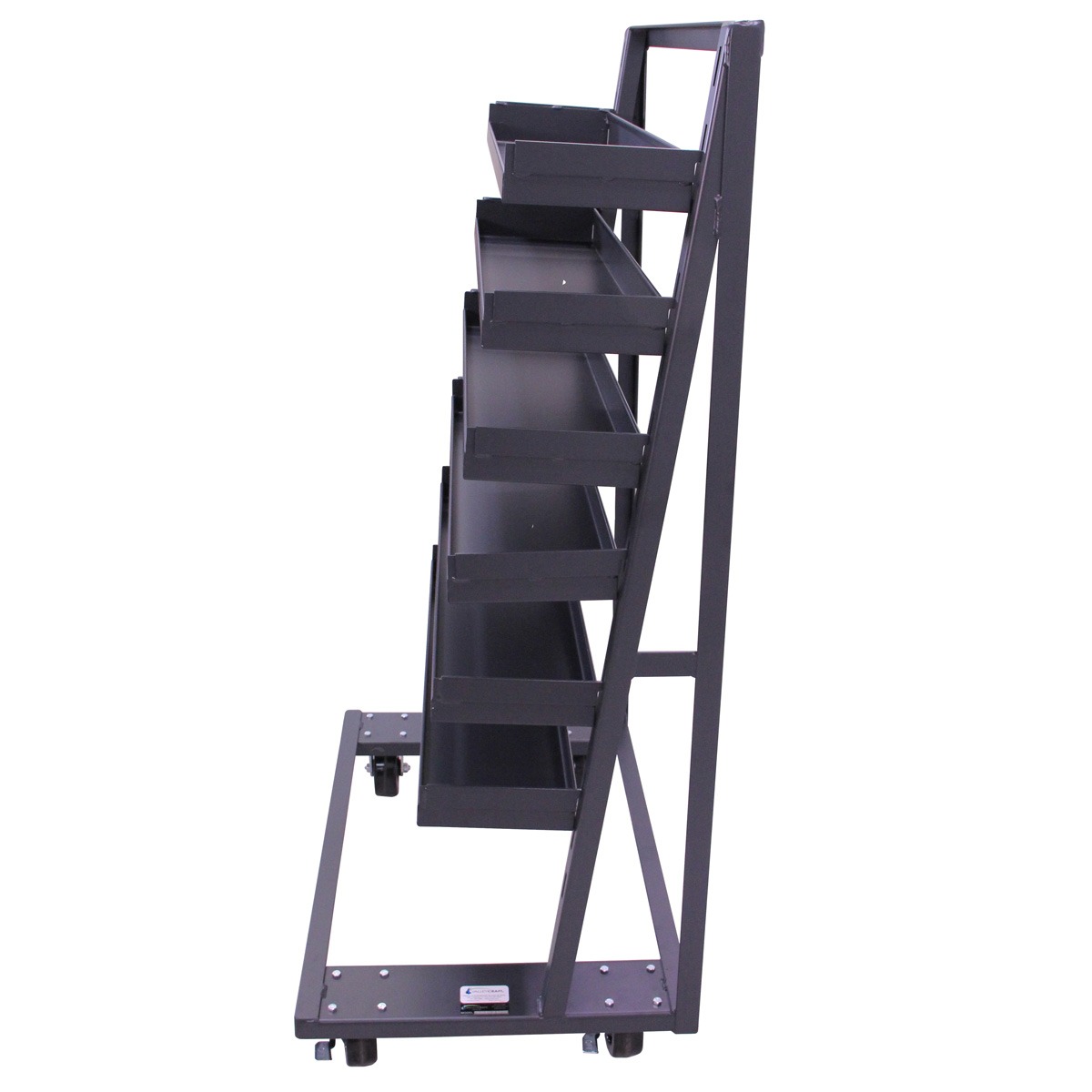 Single-sided Heavy Duty A-Frame Cart, (6) Lipped Trays - Valley Craft