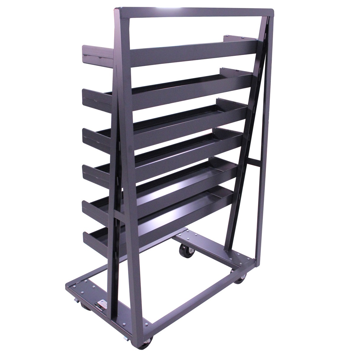 Single-sided Heavy Duty A-Frame Cart, (6) Lipped Trays - Valley Craft