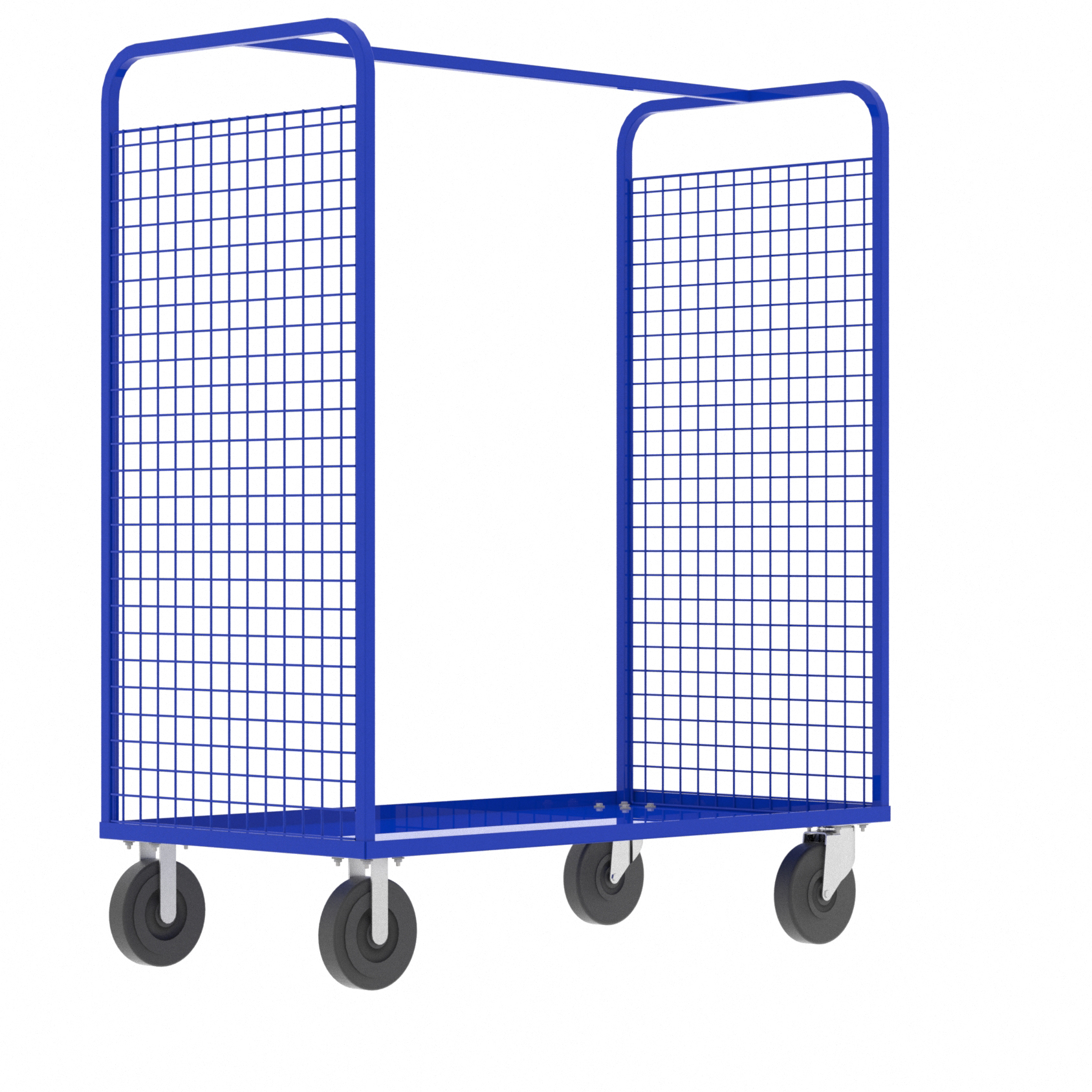 2-Sided Stock Picking Cage Cart, Blue - Valley Craft