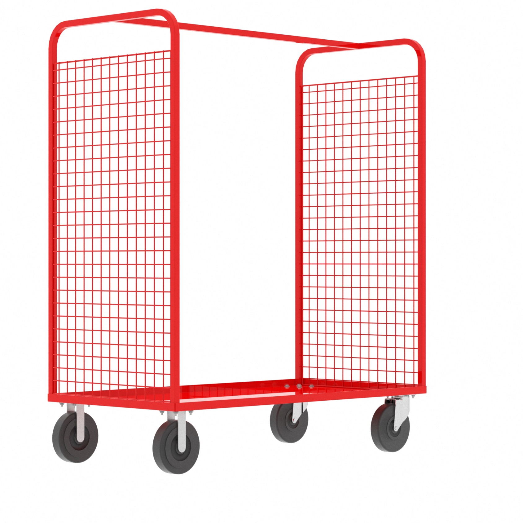 2-Sided Stock Picking Cage Cart, Red - Valley Craft