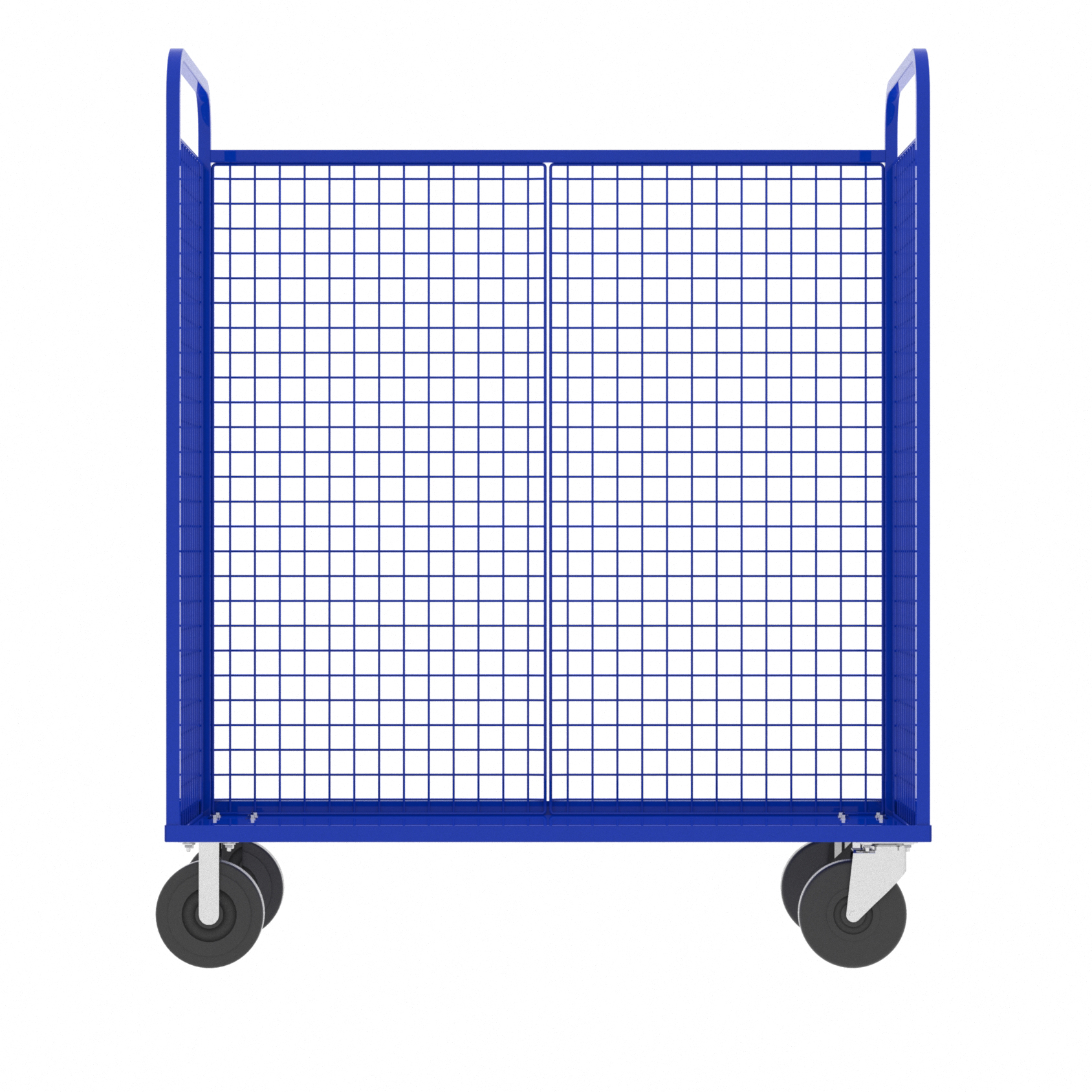 3-Sided Stock Picking Cage Cart, Blue - Valley Craft