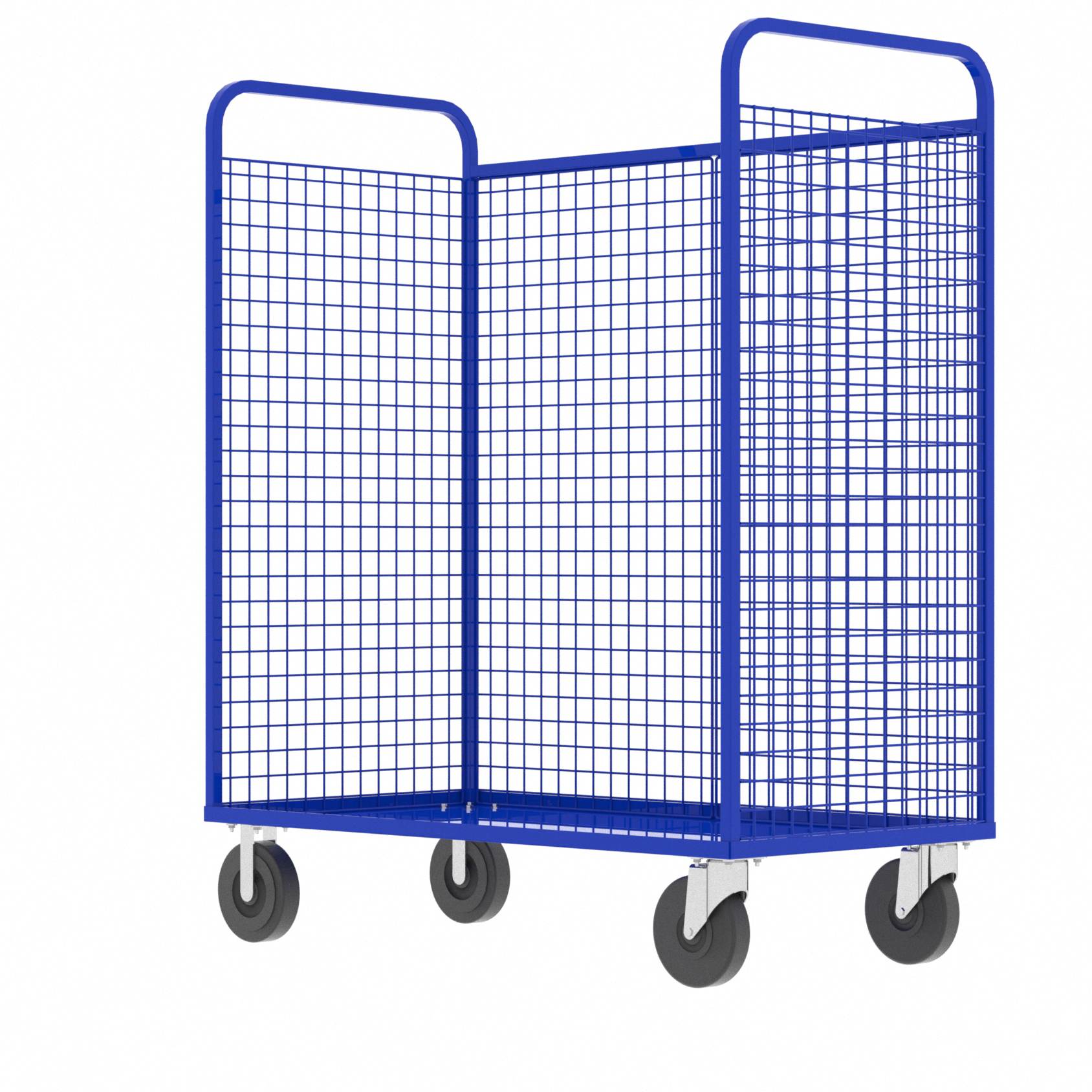 3-Sided Stock Picking Cage Cart, Blue - Valley Craft
