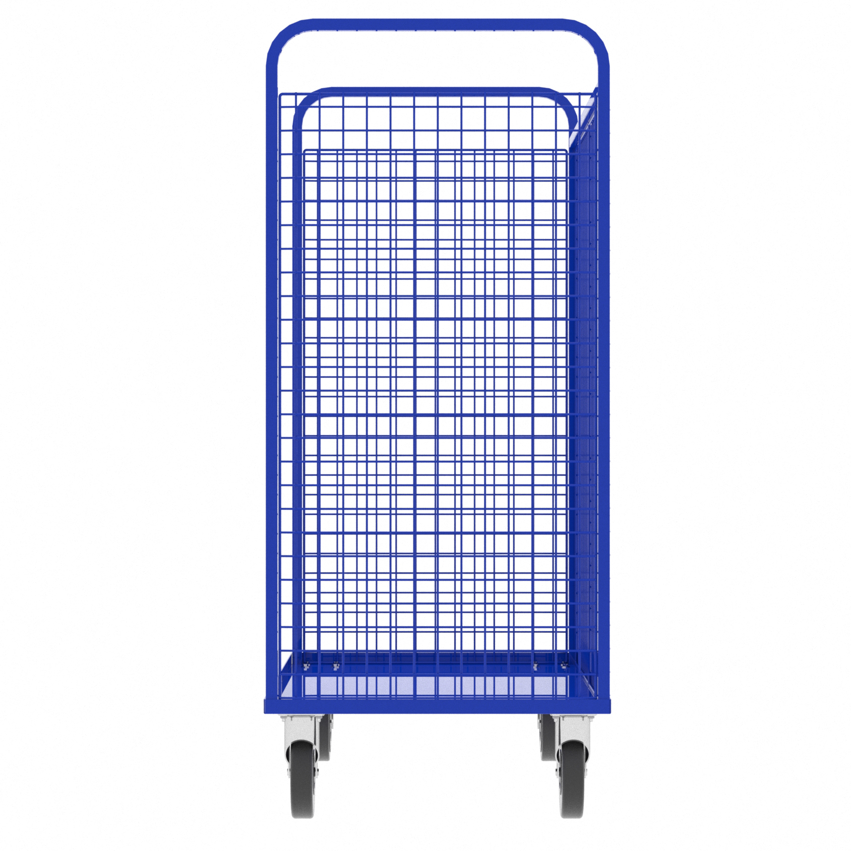 3-Sided Stock Picking Cage Cart, Blue - Valley Craft