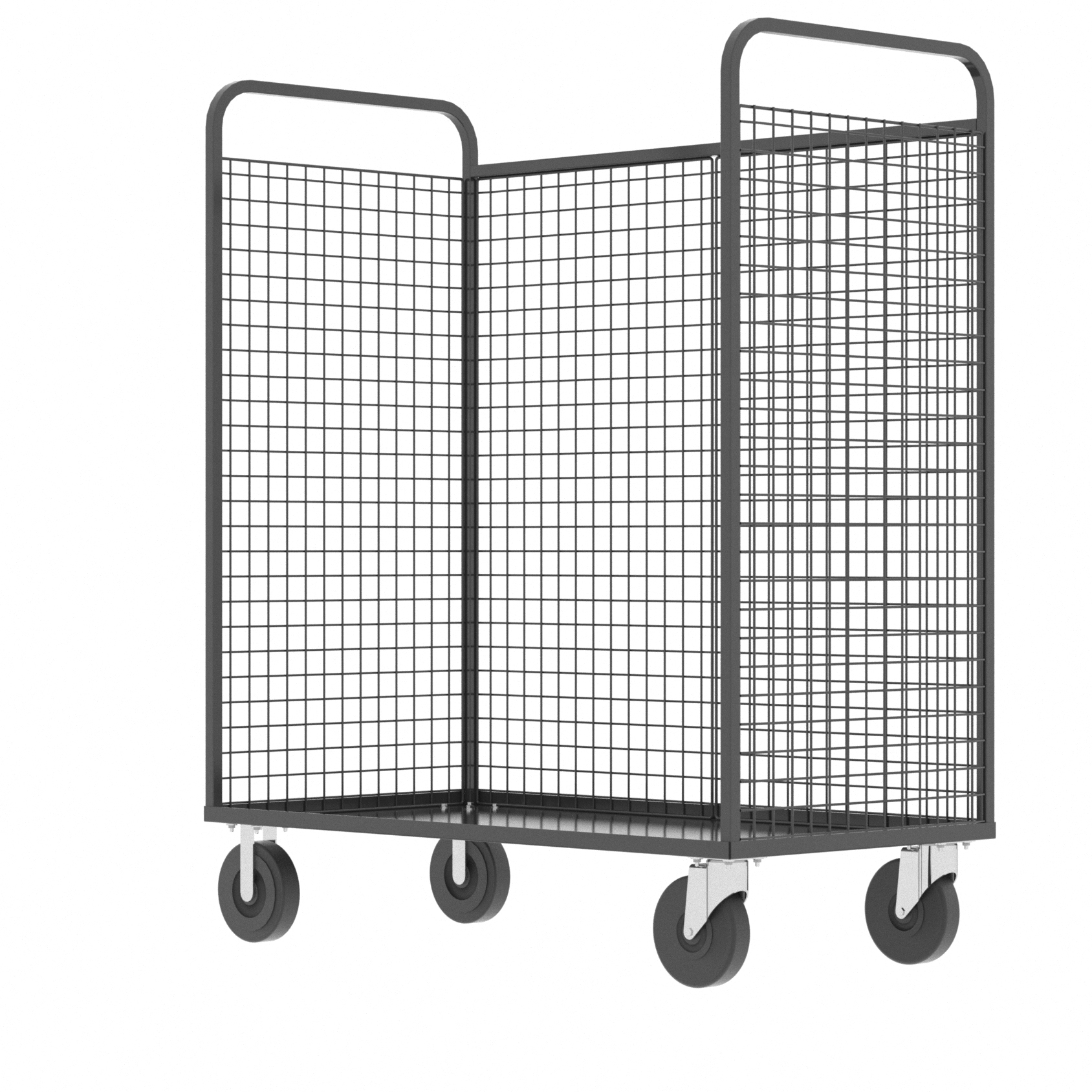 3-Sided Stock Picking Cage Cart, Gray - Valley Craft