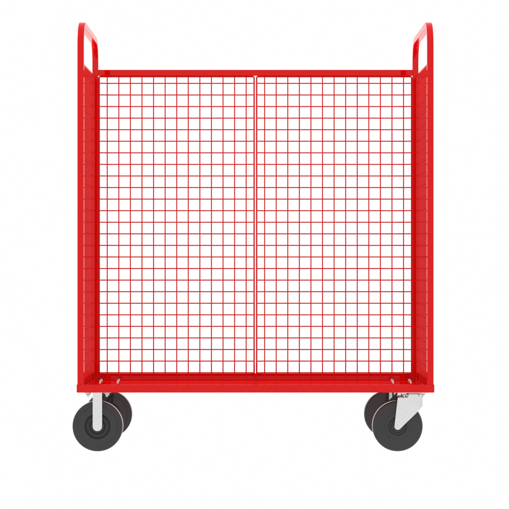 3-Sided Stock Picking Cage Cart, Red - Valley Craft