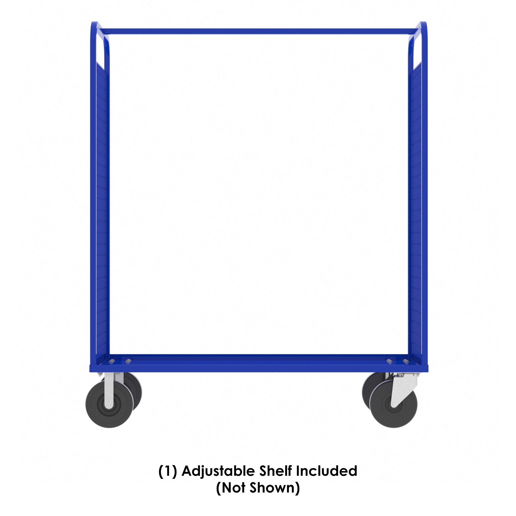 2-Sided Stock Picking Cage Cart, (1) Shelf, Blue - Valley Craft