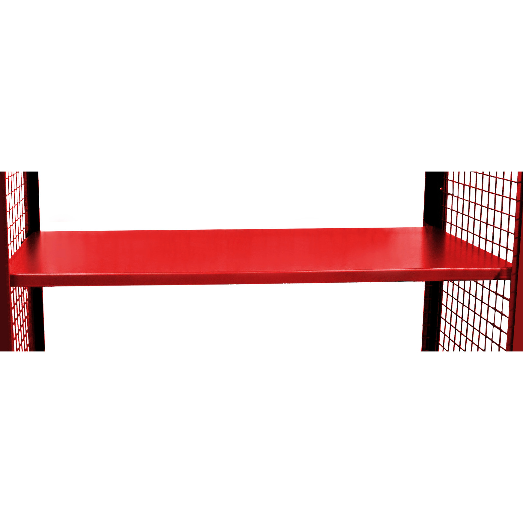 2-Sided Stock Picking Cage Cart, (1) Shelf, Red - Valley Craft