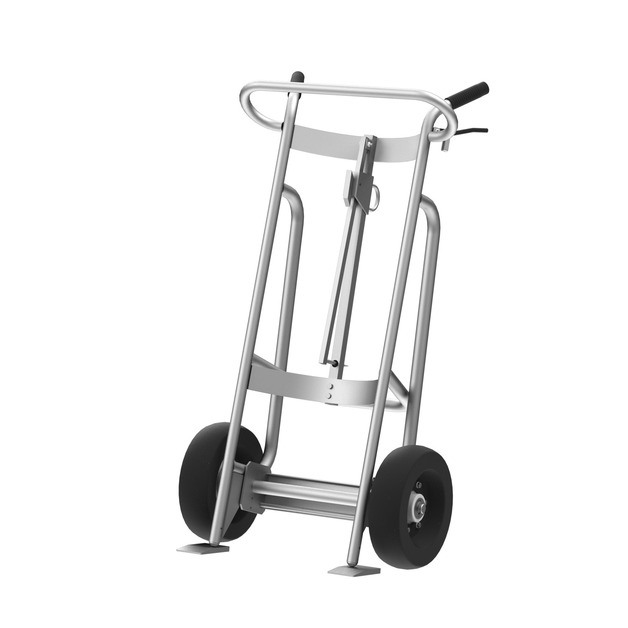 2-Wheel Drum Hand Truck, Aluminum, Pneumatic Wheels, Hand Brake ...