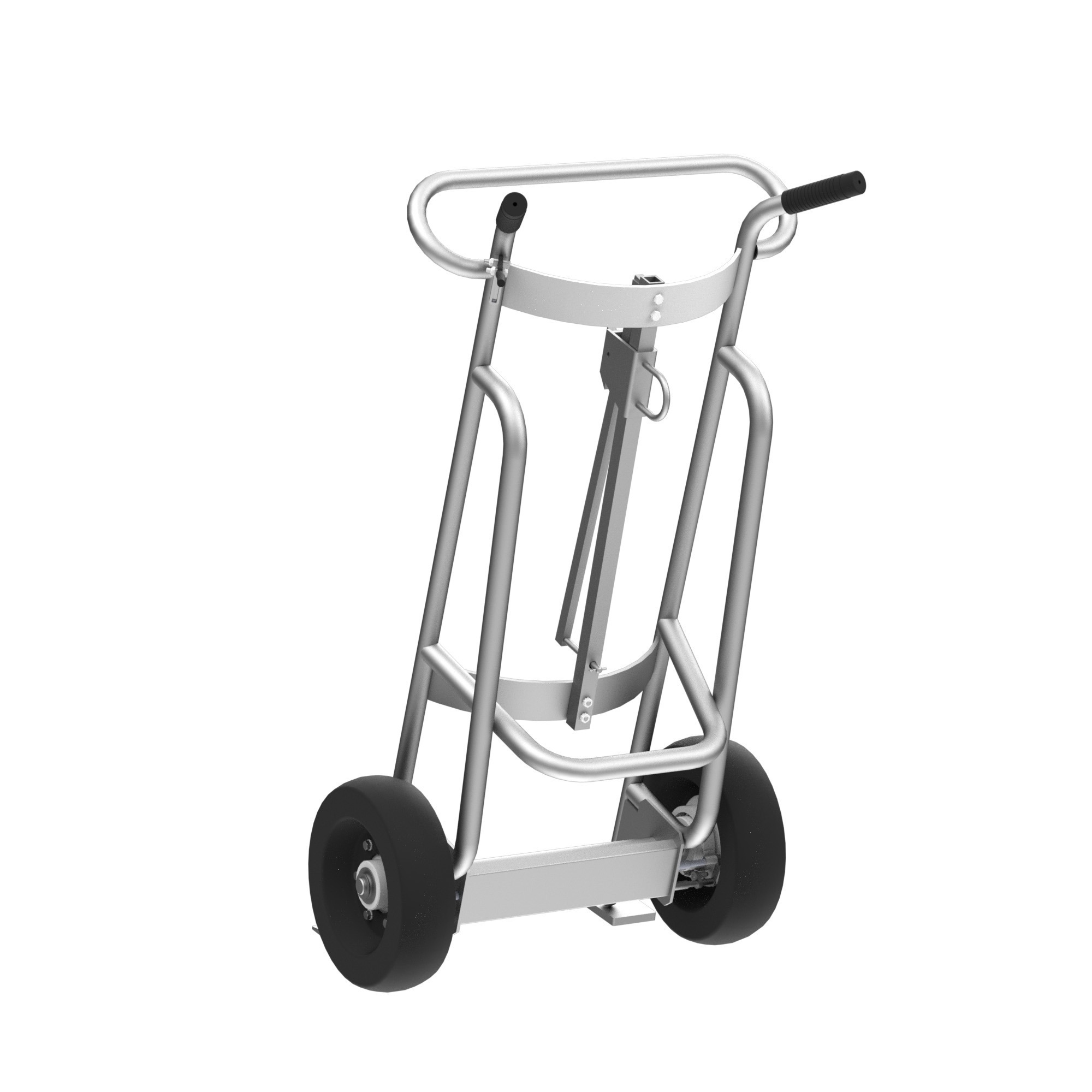 2-Wheel Drum Hand Truck, Aluminum, Pneumatic Wheels, Hand Brake ...