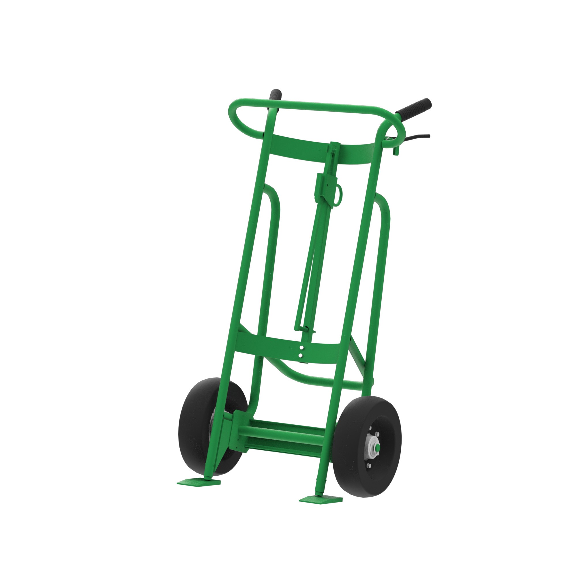 2-Wheel Drum Hand Truck, Steel, Pneumatic Wheels, Hand Brake - Valley Craft