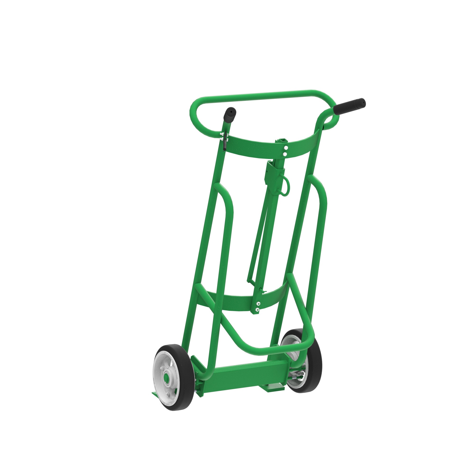 2-Wheel Drum Hand Truck, Steel, Solid Rubber Wheels, Hand Brake ...