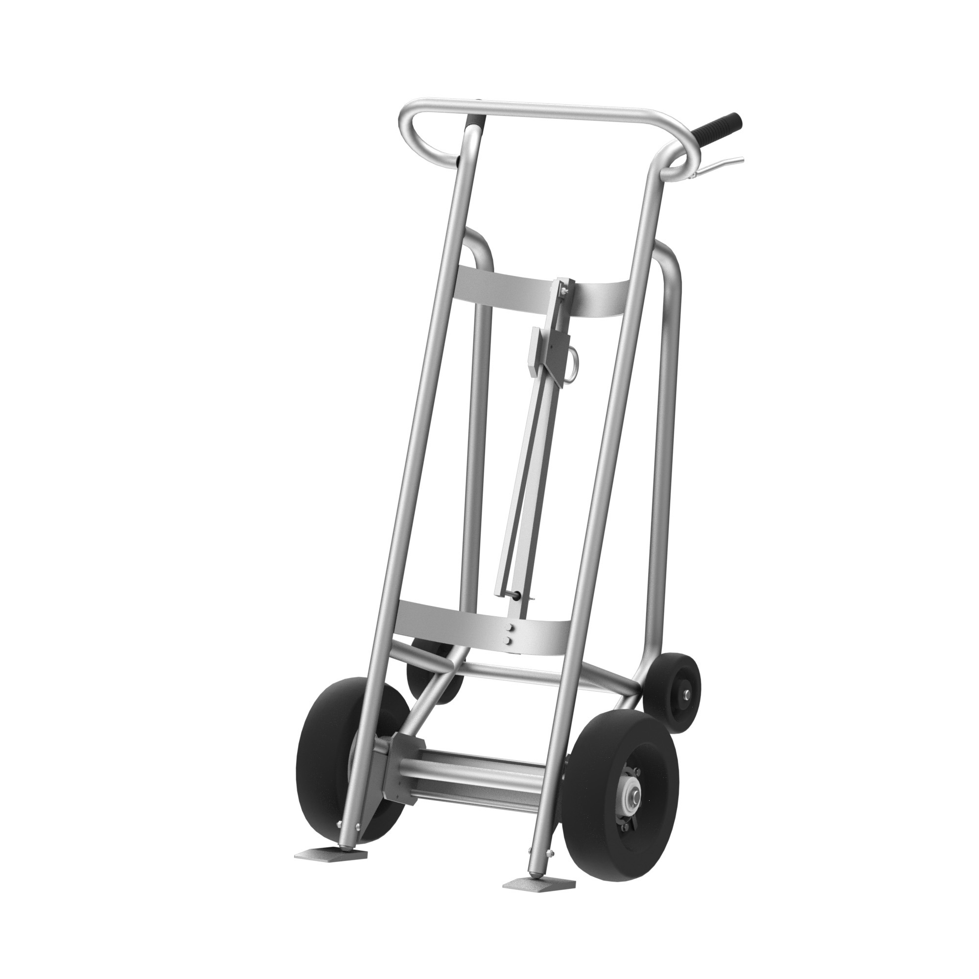 4-Wheel Drum Hand Truck, Aluminum, Pneumatic Wheels, Hand Brake ...