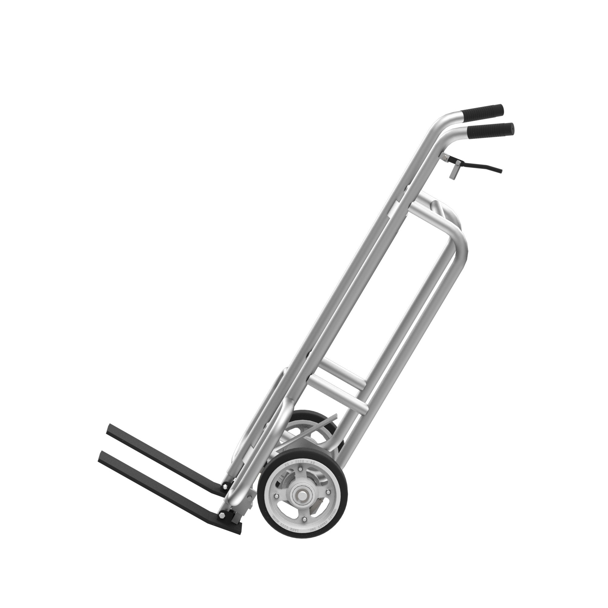2-Wheel Pallet Hand Truck, Aluminum, Solid Rubber Wheels, Hand Brake ...