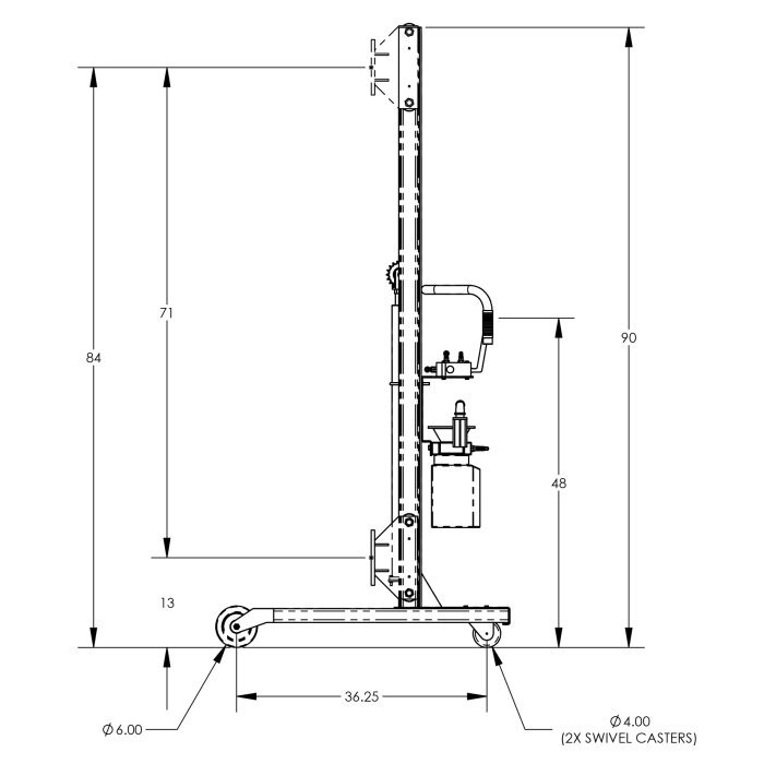 90" Pneumatic Semi-Powered Universal Lift & Stacker, Straddle - Valley ...
