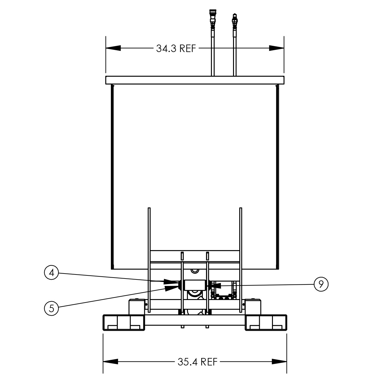 1 yd³ Powered Self-Dumping Hopper, 2000 lb. Capacity - Valley Craft