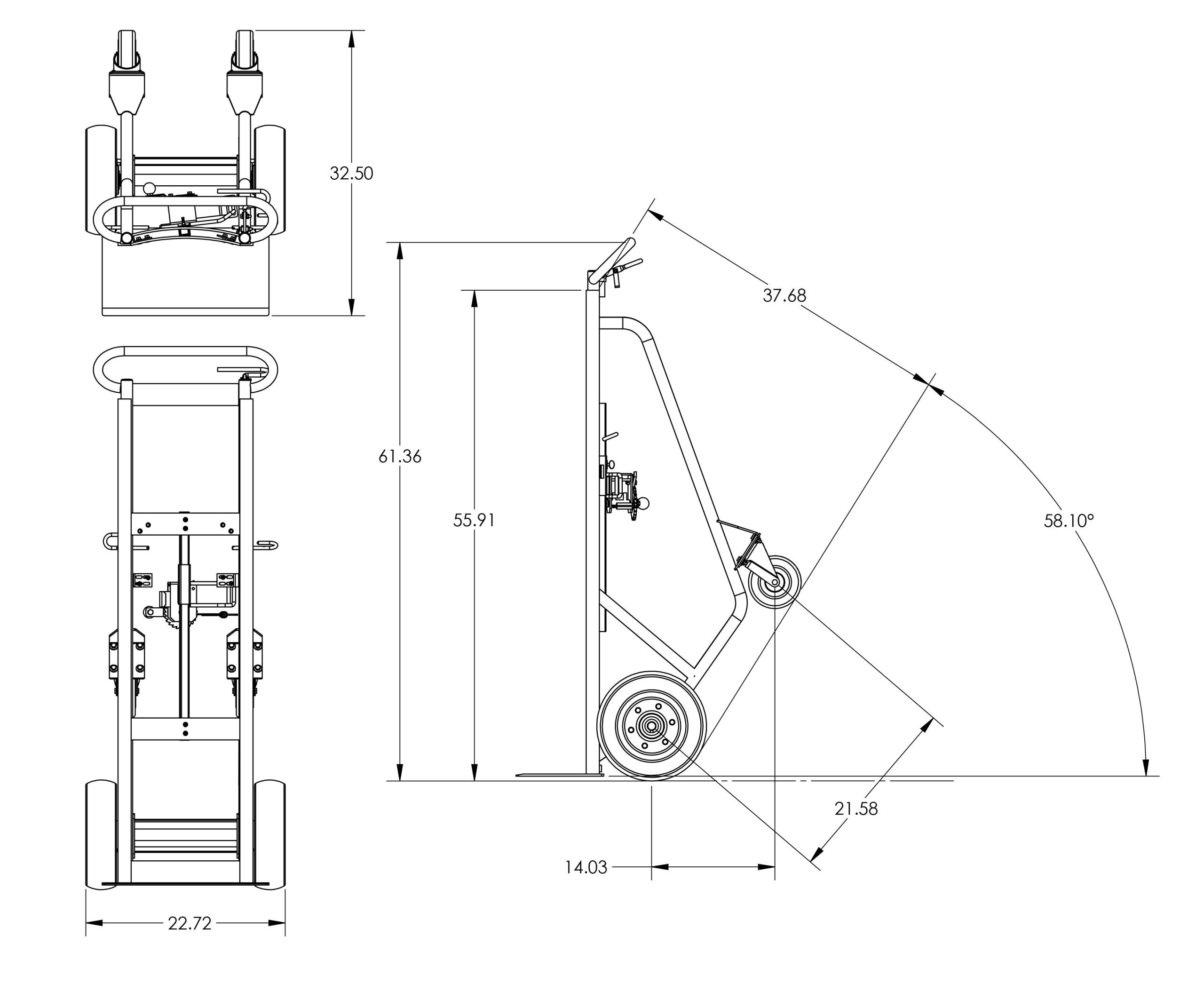 Deluxe 4-Wheel Commercial Hand Truck, Extended Frame - Valley Craft