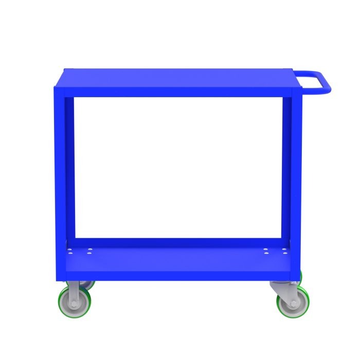 2-Shelf, 36 X 24" Flat Top Cart, Blue - Valley Craft