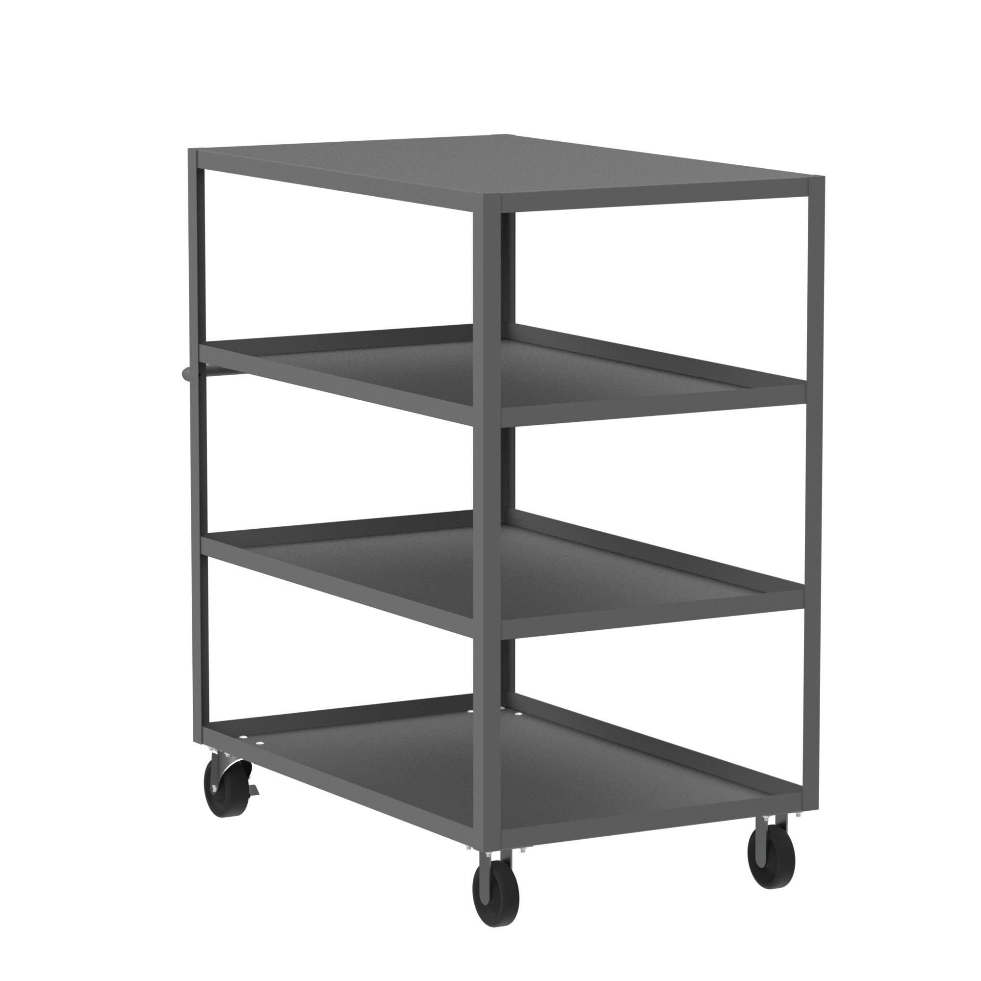 4-Shelf 12 Gauge Utility Cart, 48x30", Flat Top, Gray - Valley Craft