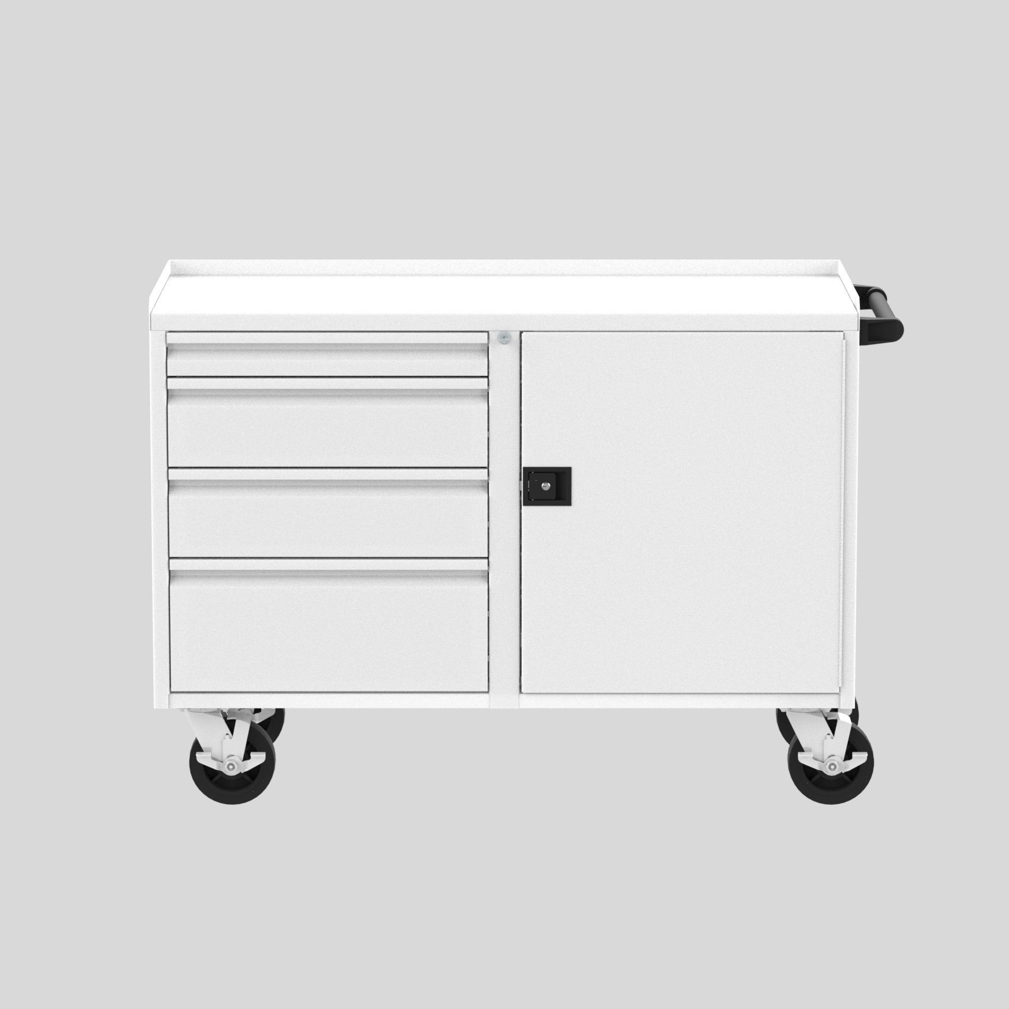 48" Workbench With Drawers | White Workbench With Drawers - Valley Craft