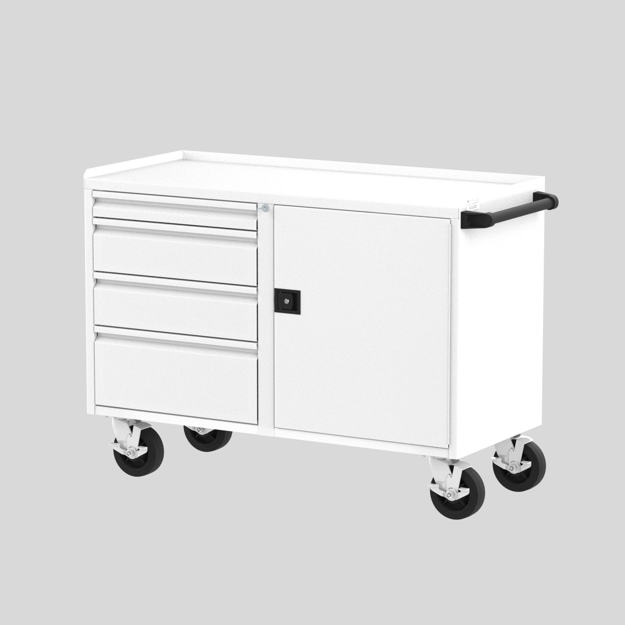 48" Workbench With Drawers | White Workbench With Drawers - Valley Craft