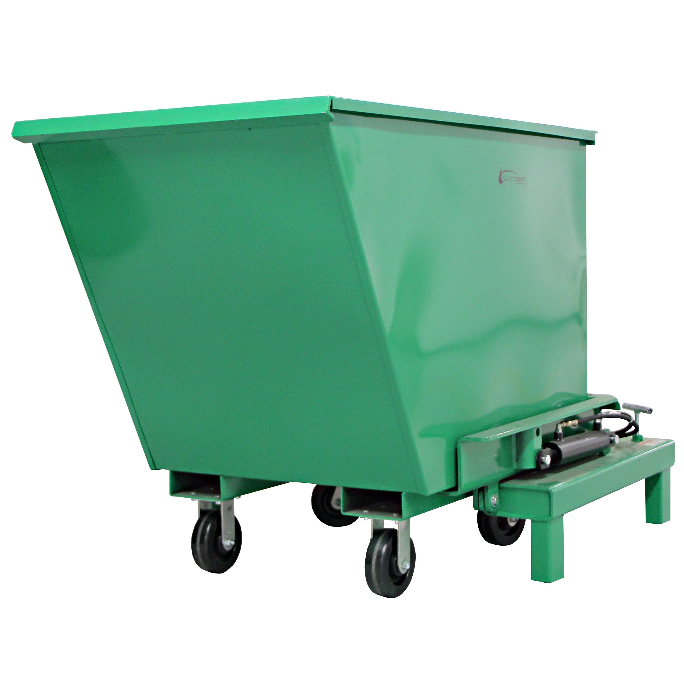 Powered Self-Dumping System Forklift Attachment