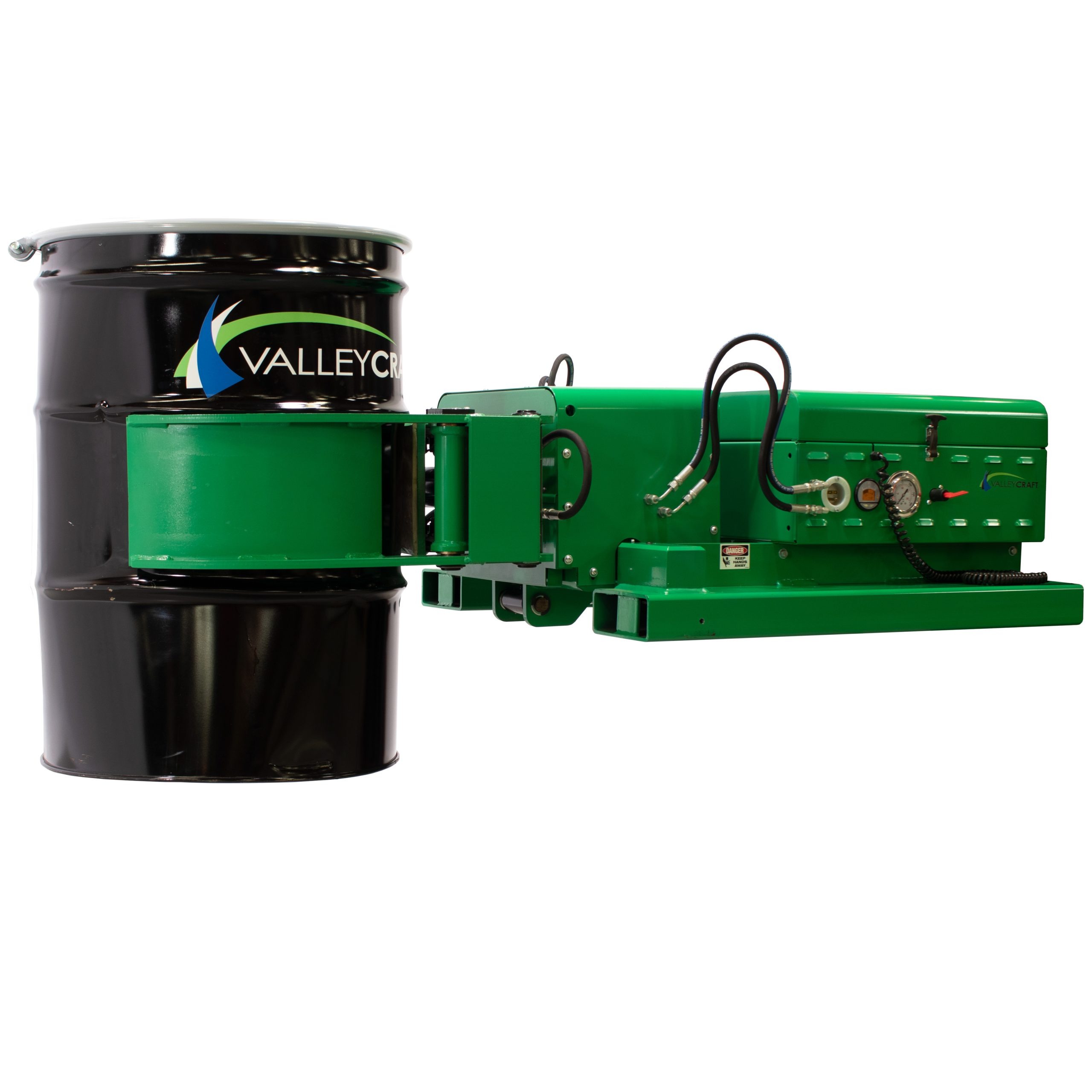 Drum Clamp & Tilt Powered Forklift Attachment, Battery Powered - Valley ...